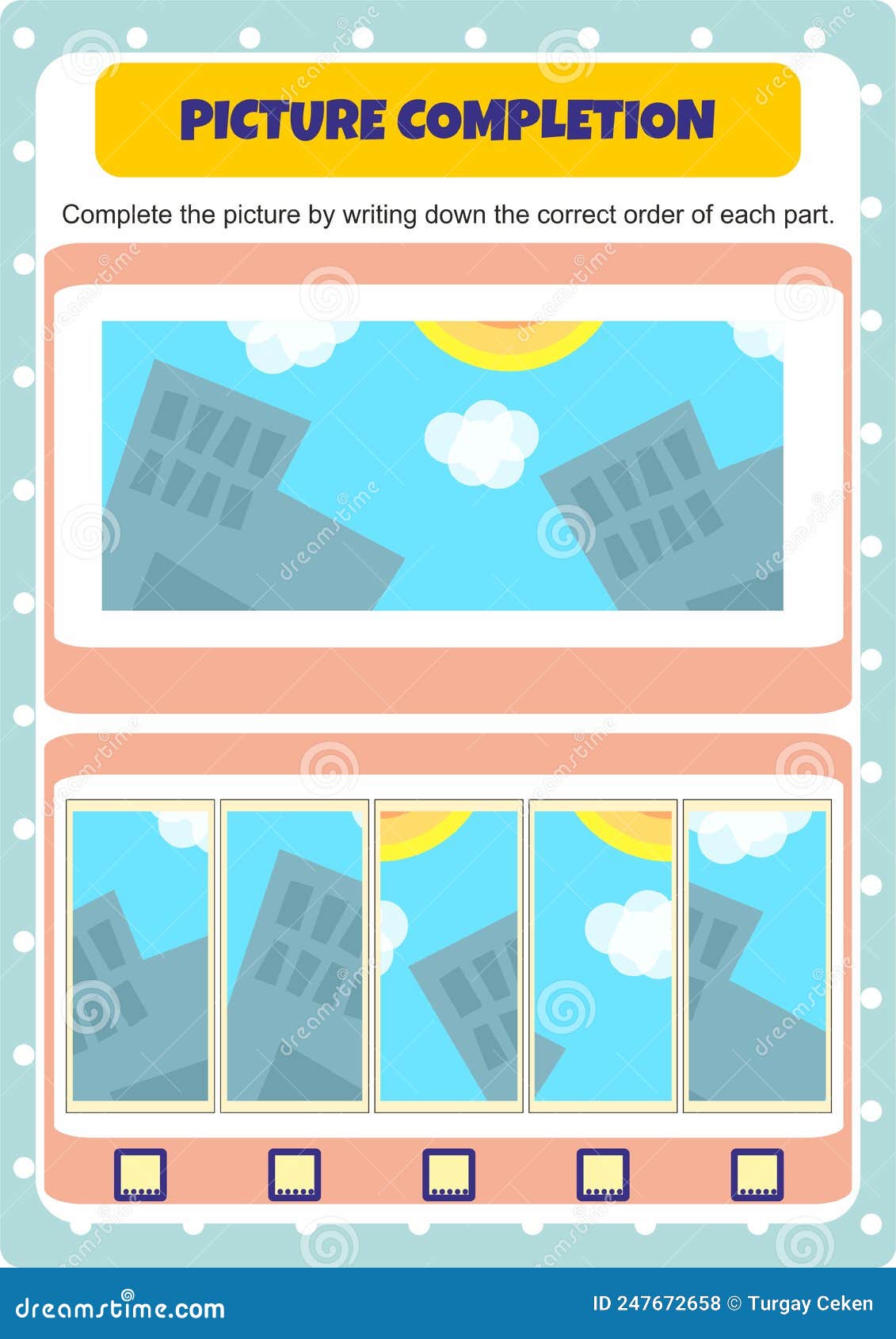 Activity To Complete the Missing Parts in the Picture Stock ...