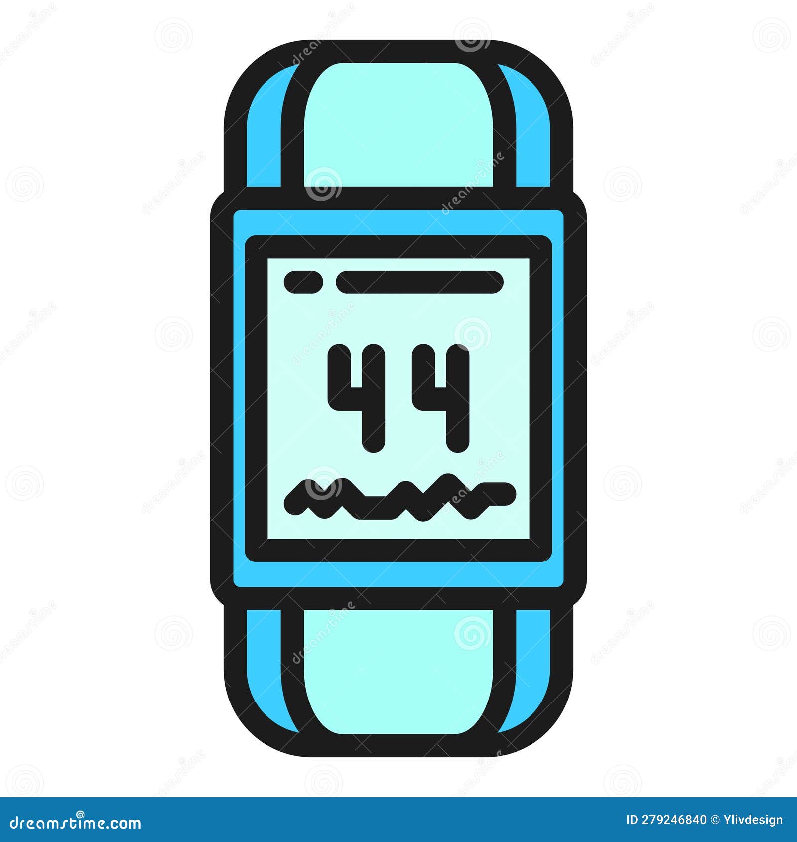 Activity Tracker Band Icon Vector Flat Stock Illustration ...