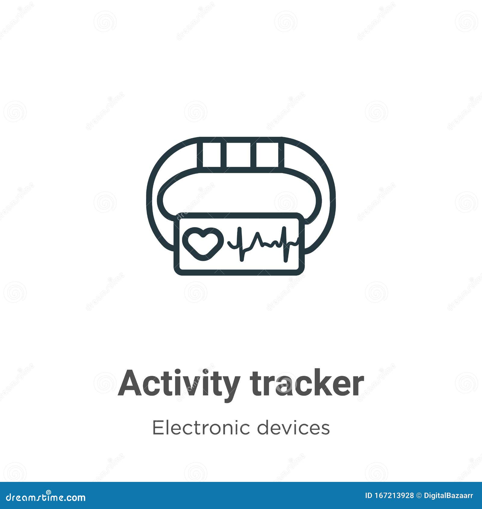 Activity Tracker Outline Vector Icon. Thin Line Black Activity Tracker ...