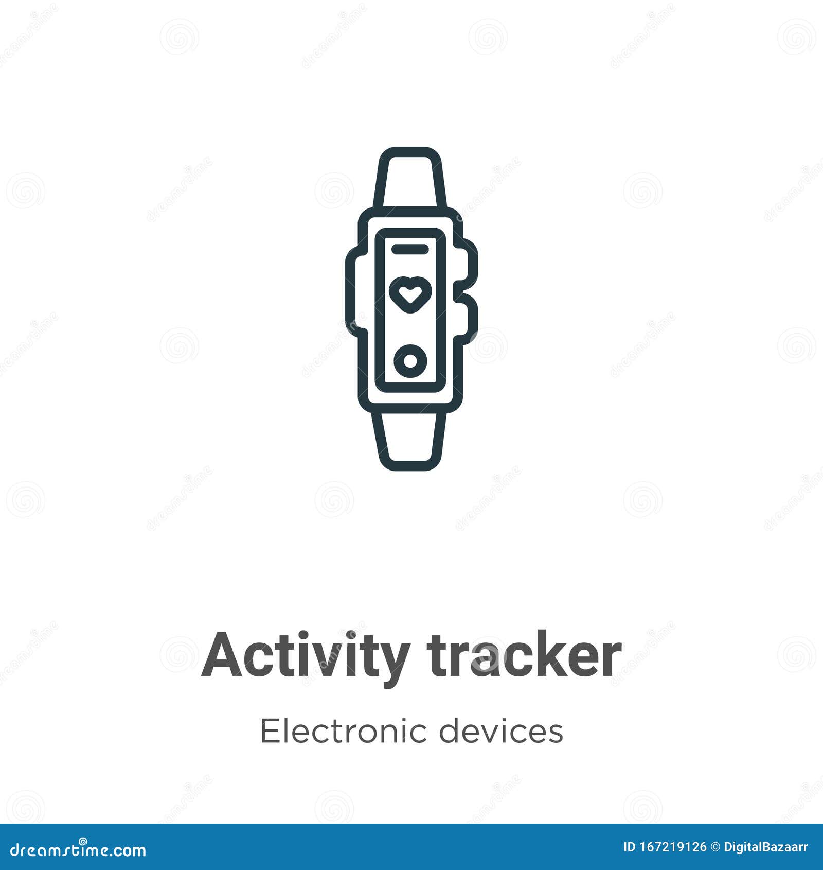 Activity Tracker Outline Vector Icon. Thin Line Black Activity Tracker ...