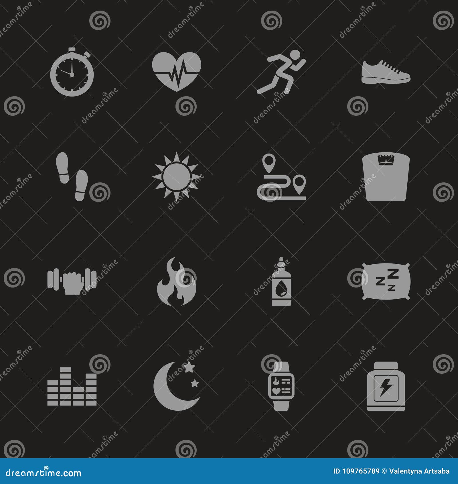 Activity Tracking - Flat Vector Icons Stock Vector - Illustration of ...