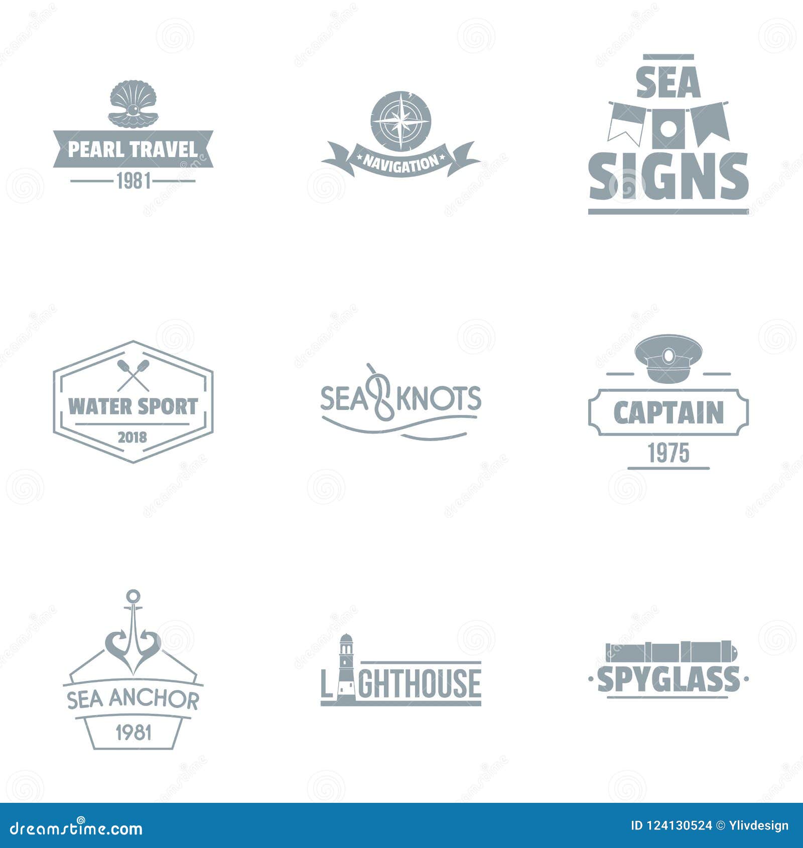 Activity of Water Logo Set, Simple Style Stock Vector - Illustration of ...