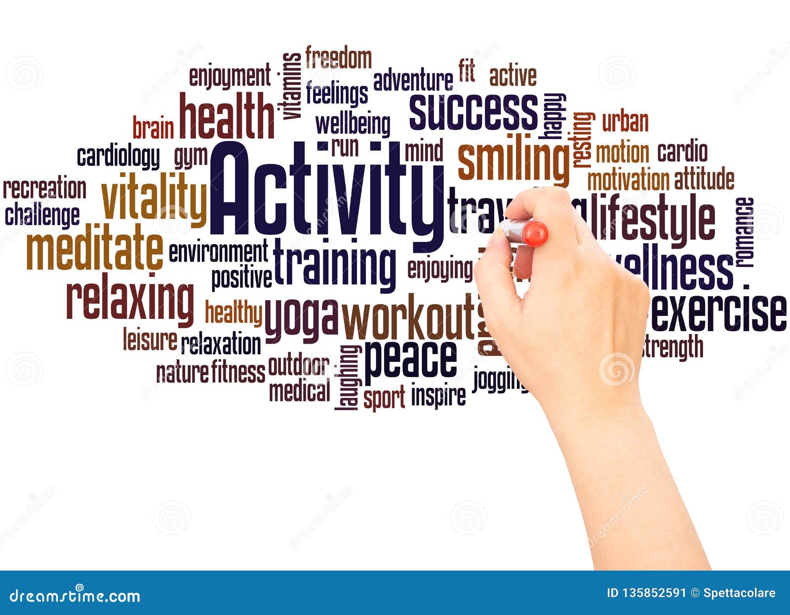 Activity Word Cloud Hand Writing Concept Stock Illustration ...