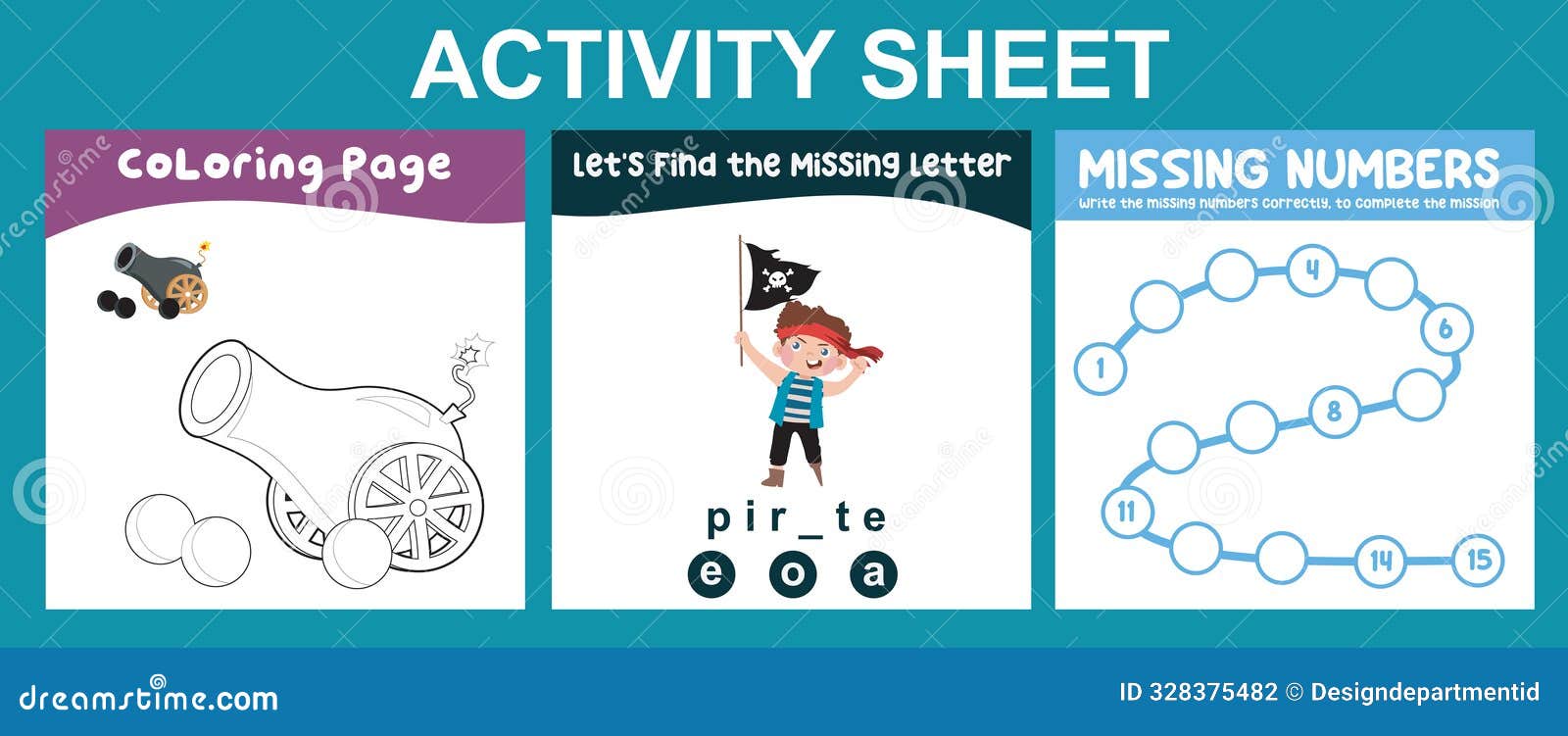 Activity Sheet for Children. 3 in 1 Educational Printable Worksheet ...
