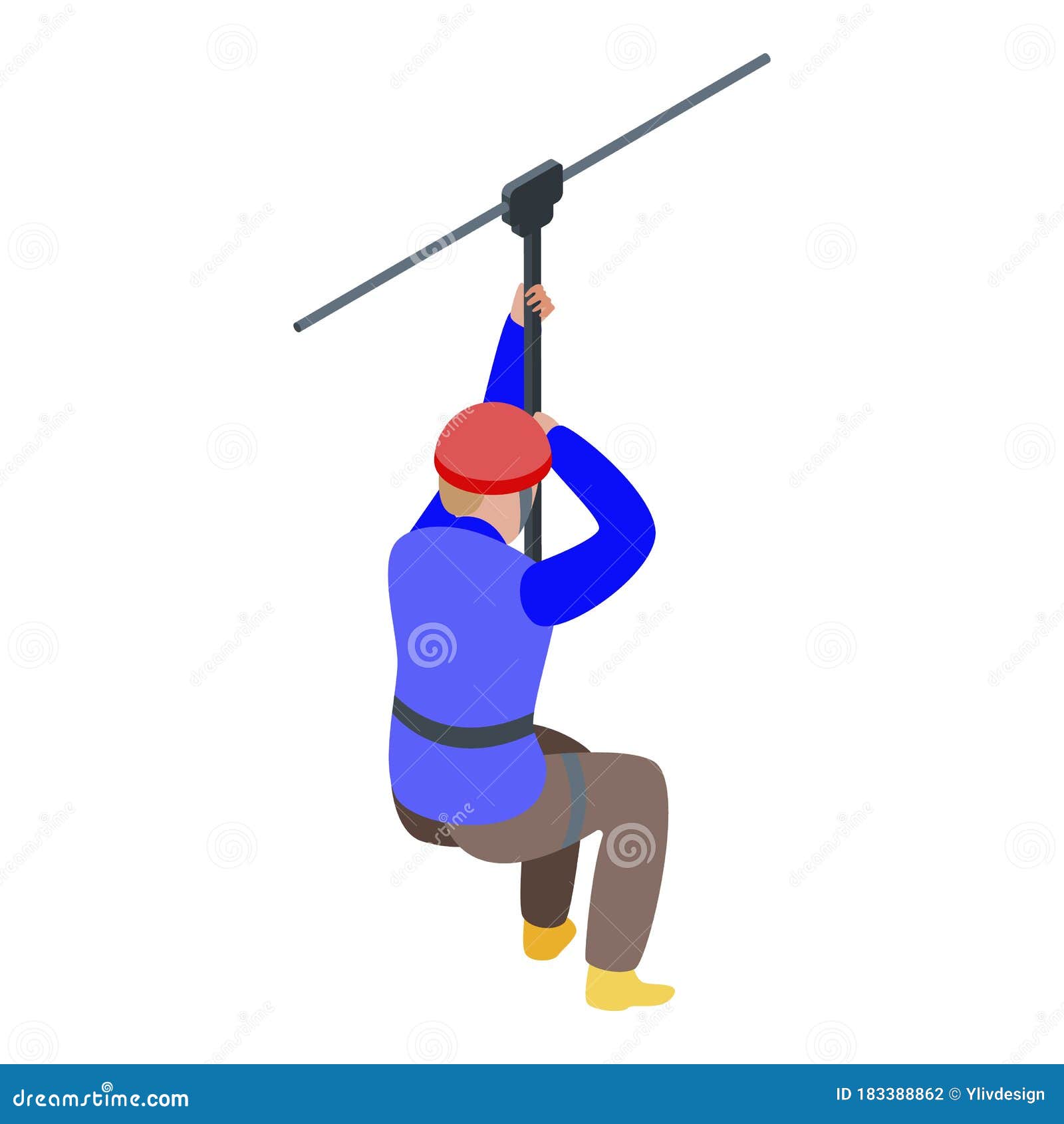 Activity Zip Line Icon, Isometric Style Stock Vector - Illustration of ...