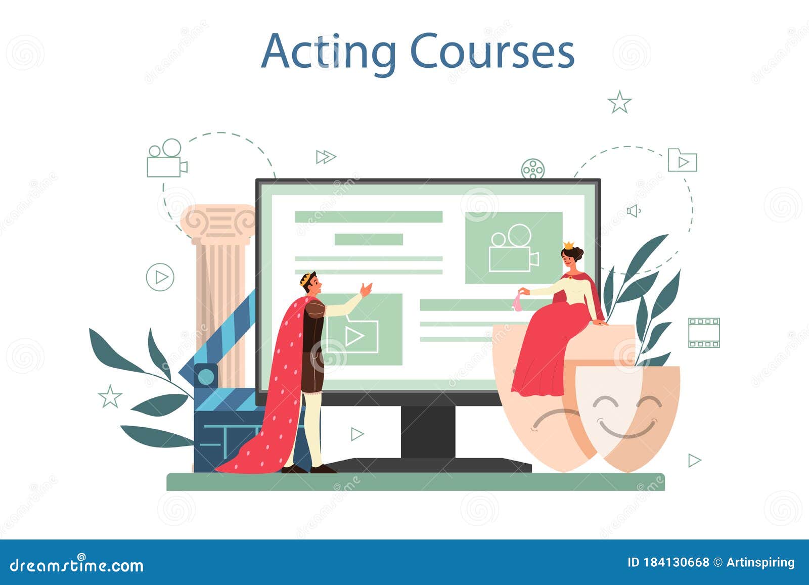 Actor and Actress Online Service or Platform. Idea of Creative People Stock Vector ...