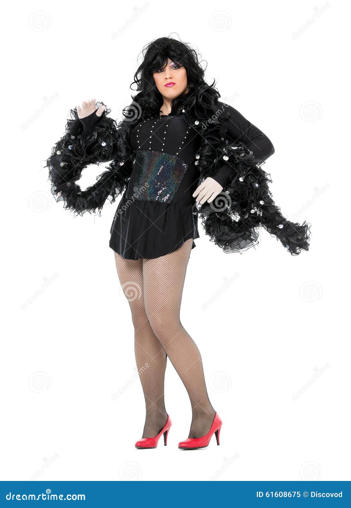 Actor Drag Queen Dressed Como Mujer Que Muestra Emociones Imagen de ...