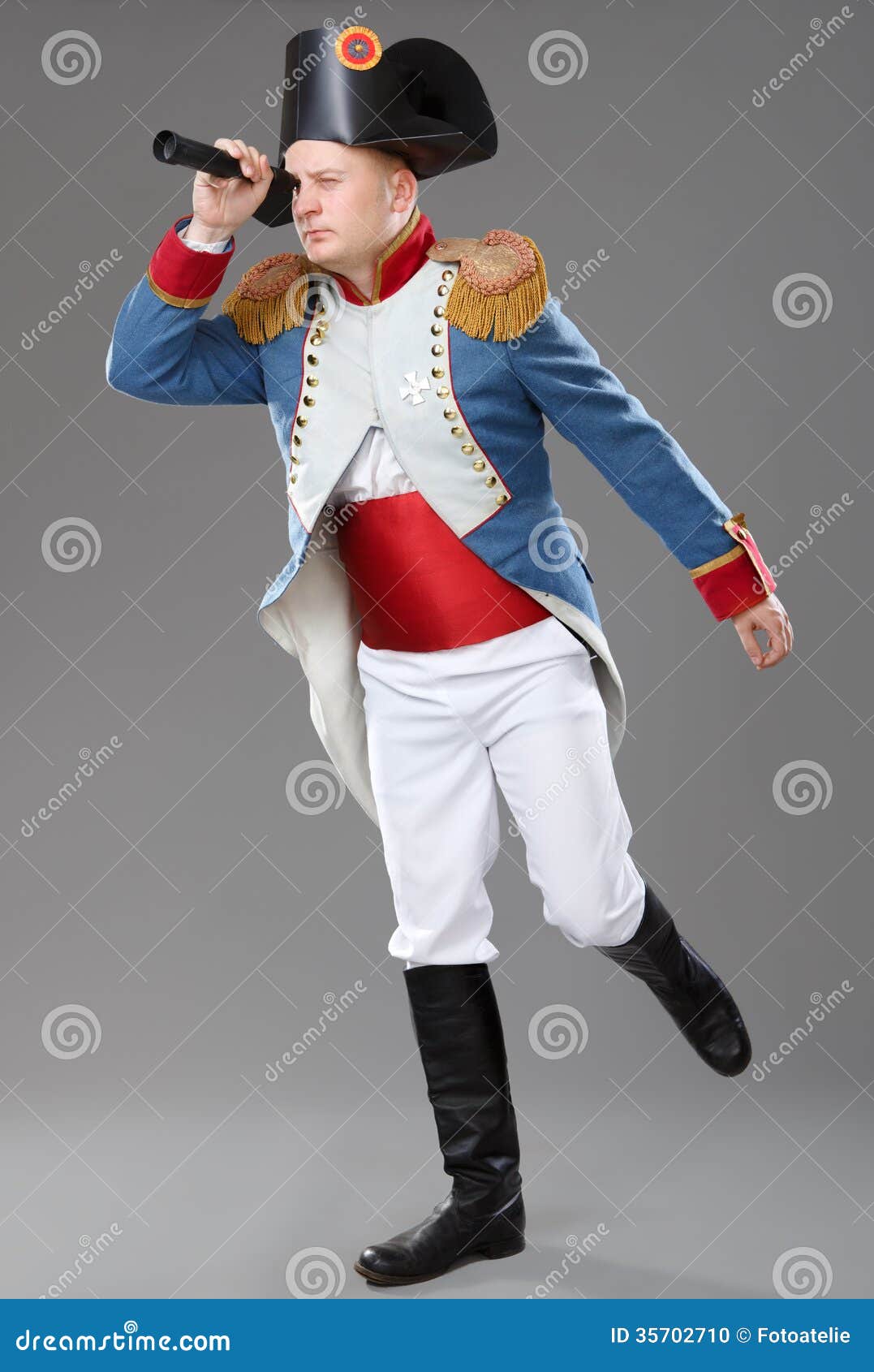 Actor dressed as Napoleon. stock photo. Image of black - 35702710