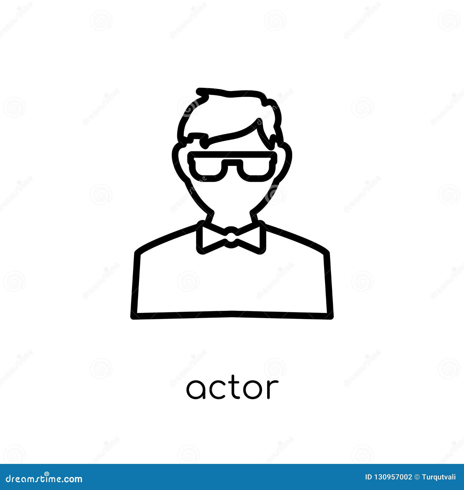 Actor Icon. Trendy Modern Flat Linear Vector Actor Icon on White Stock ...
