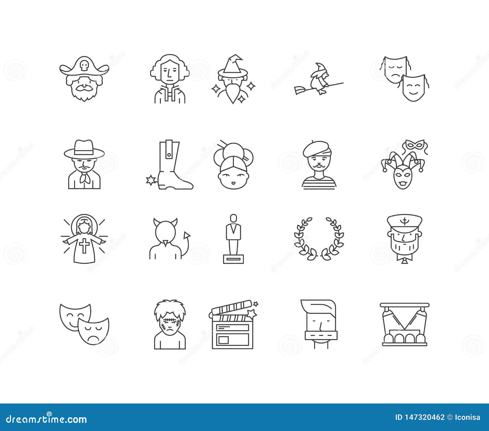Actor Line Icons, Signs, Vector Set, Outline Illustration Concept Stock ...