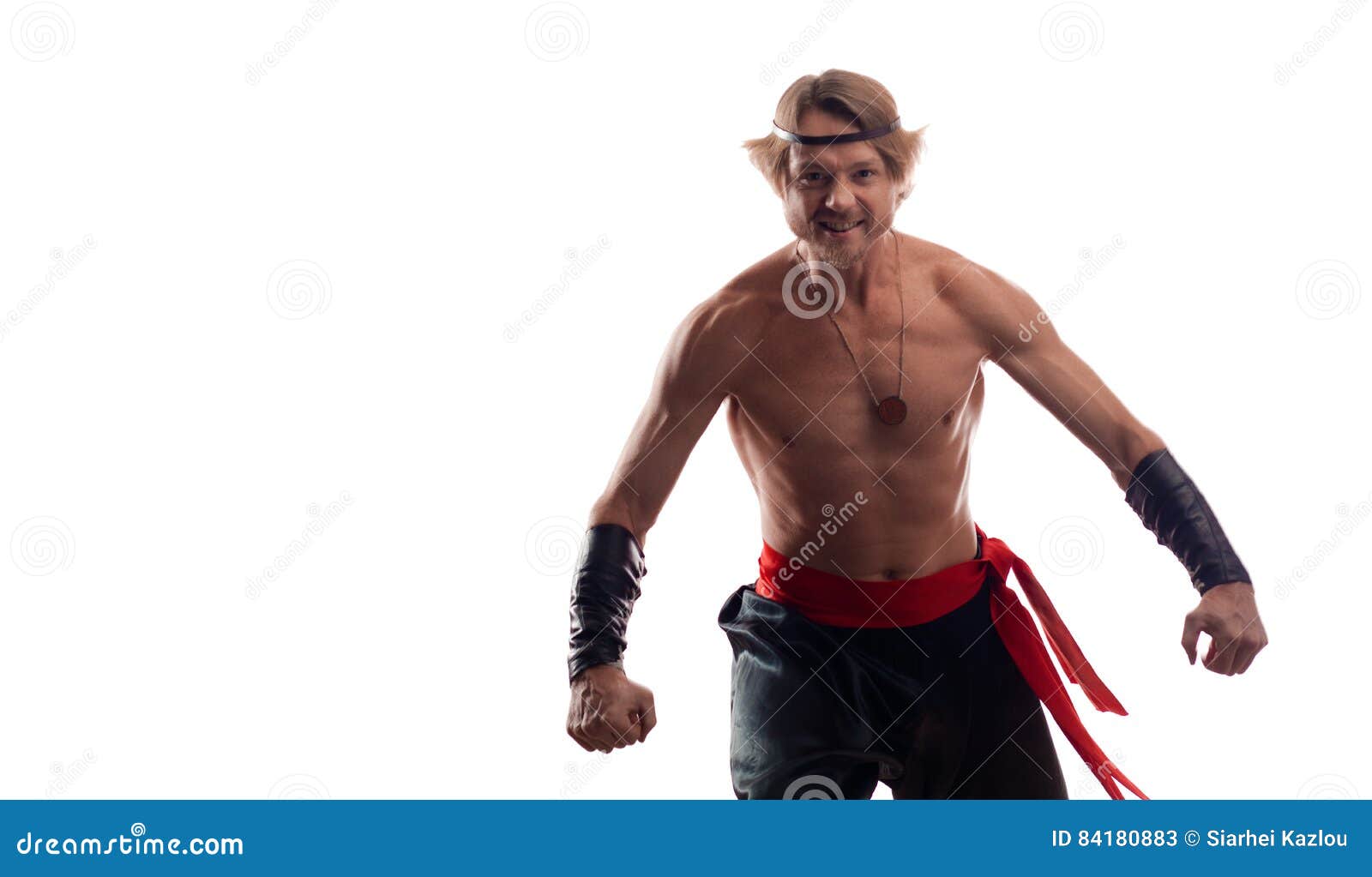 Actor Man in Trousers, Shirtless Dancing and Jumping Stock Image ...