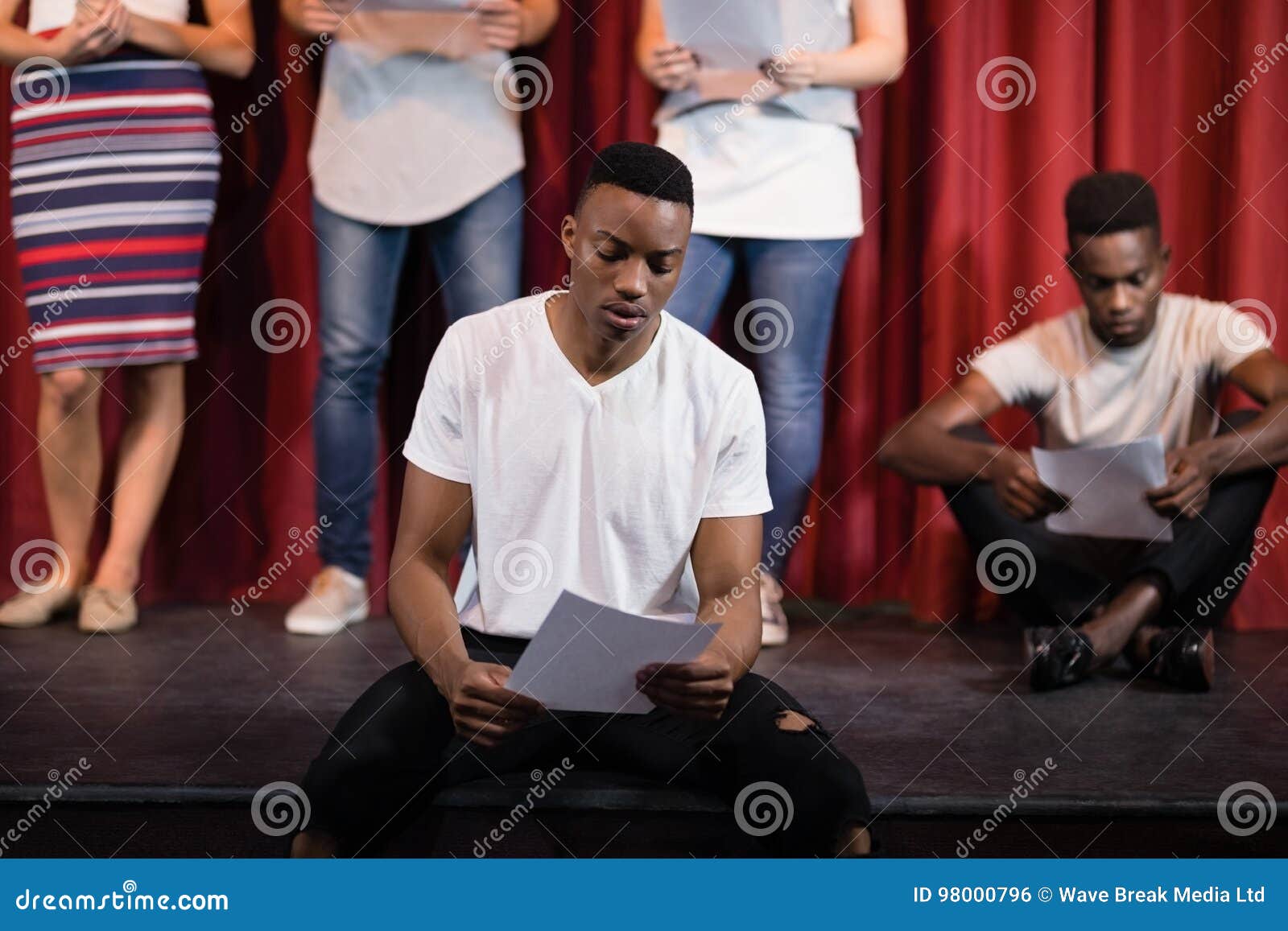 Actor Reading His Scripts on Stage Stock Photo - Image of entertainment ...