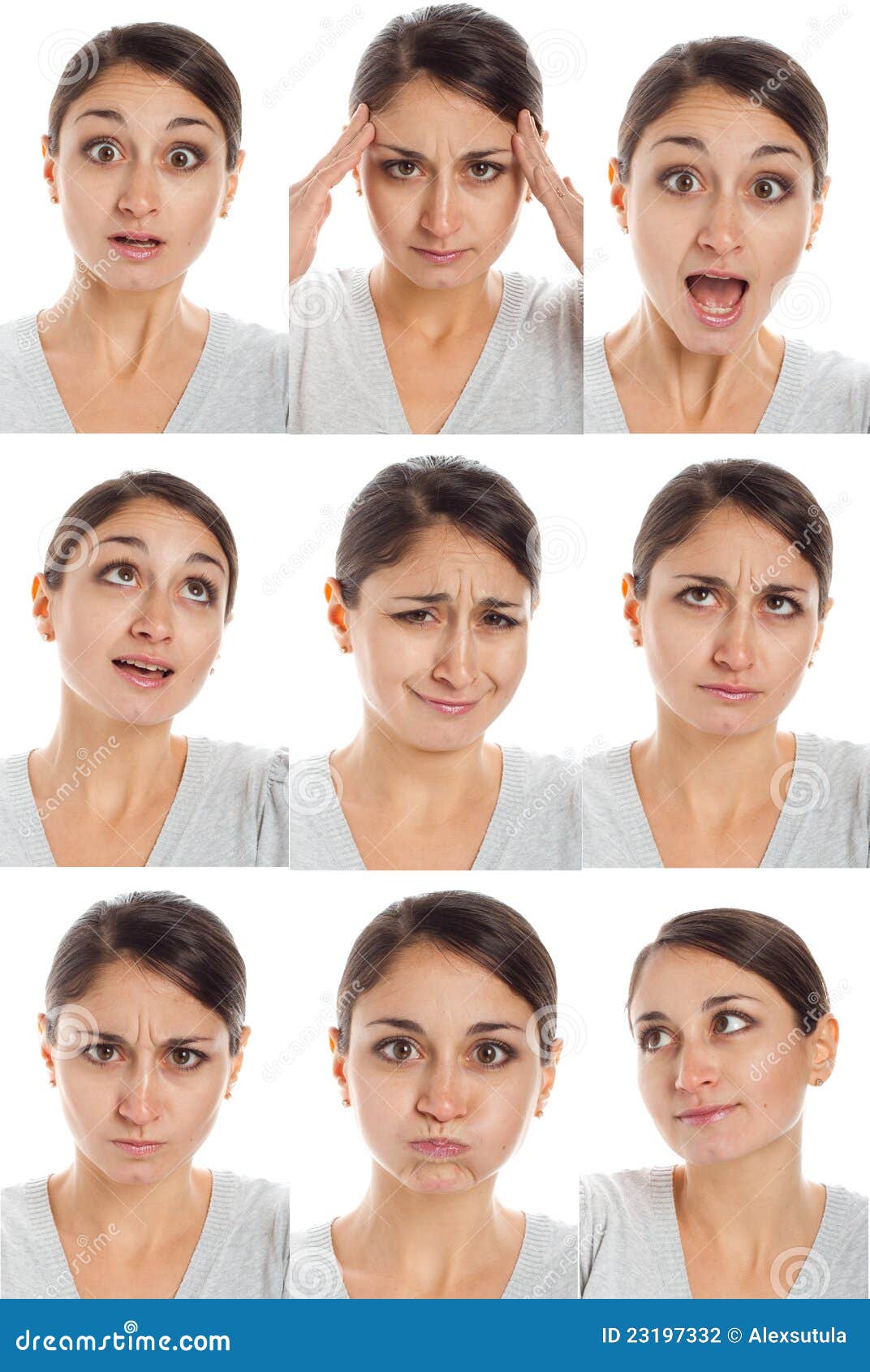 Actor S Face, a Compilation of Emotions Stock Photo - Image of shock ...