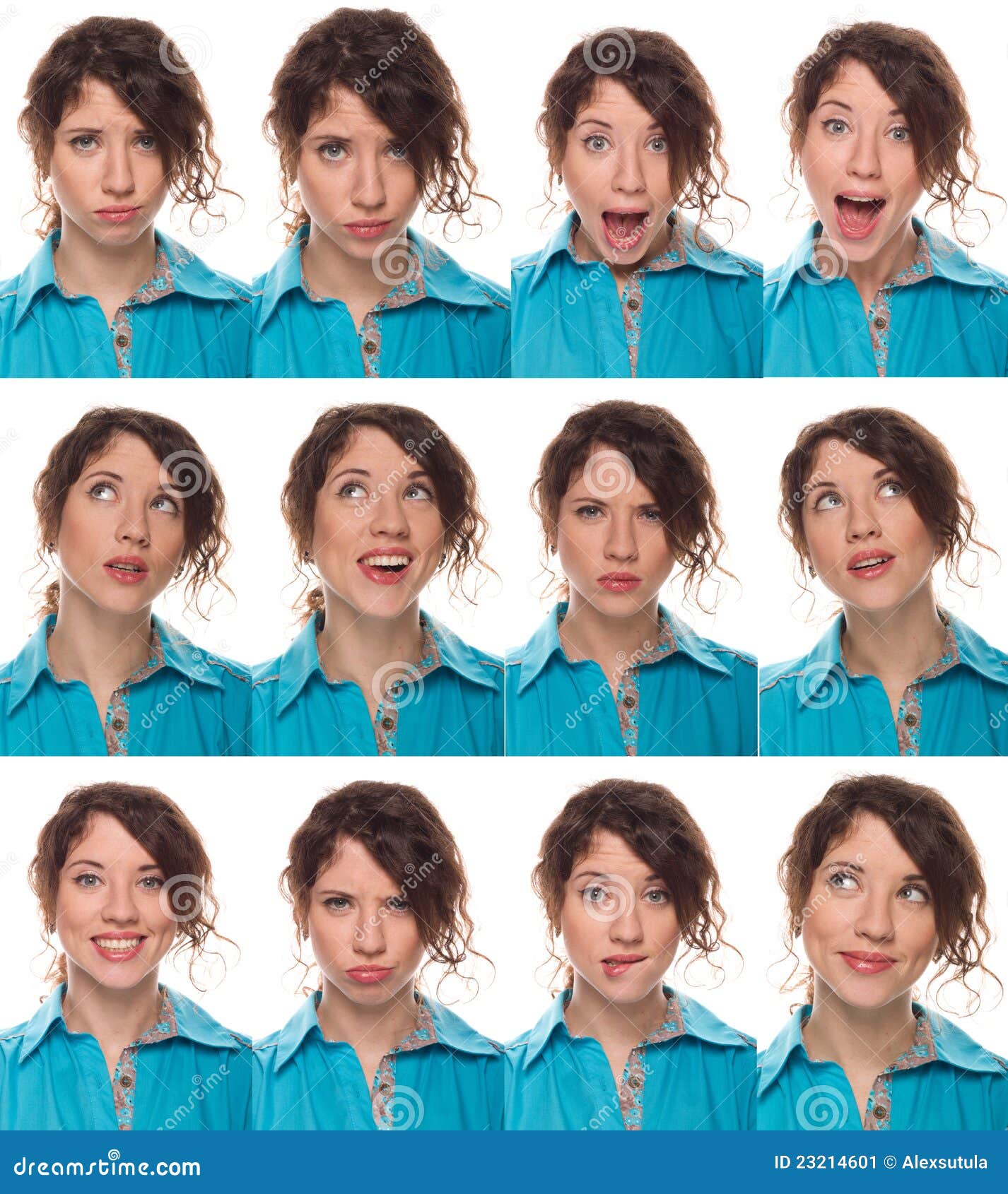 Actor S Face, a Compilation of Emotions Stock Image - Image of ...