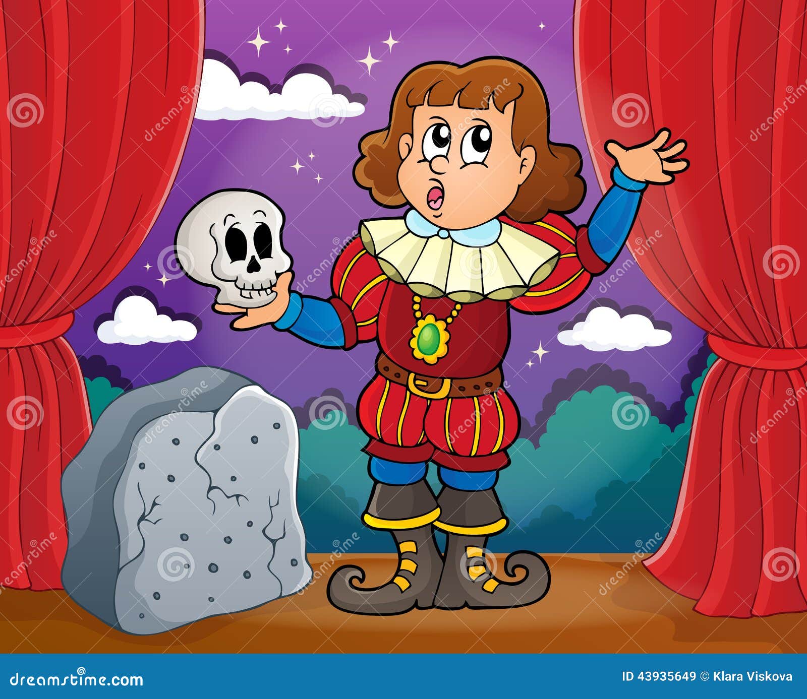 Hamlet Actor Icon In Cartoon Style Royalty-Free Stock Image ...