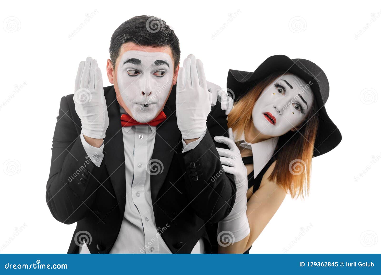 Actores De La Pantomima Que Muestran Funcionamiento Imagen de archivo ...