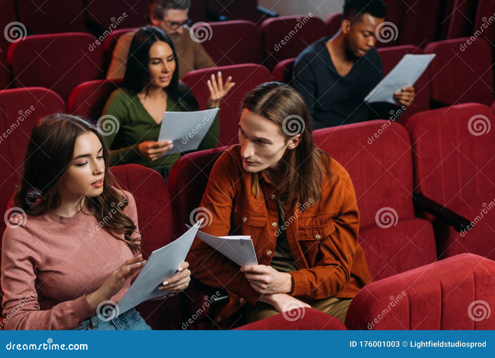 Actors and Actresses Reading Scripts on Stock Image - Image of european ...
