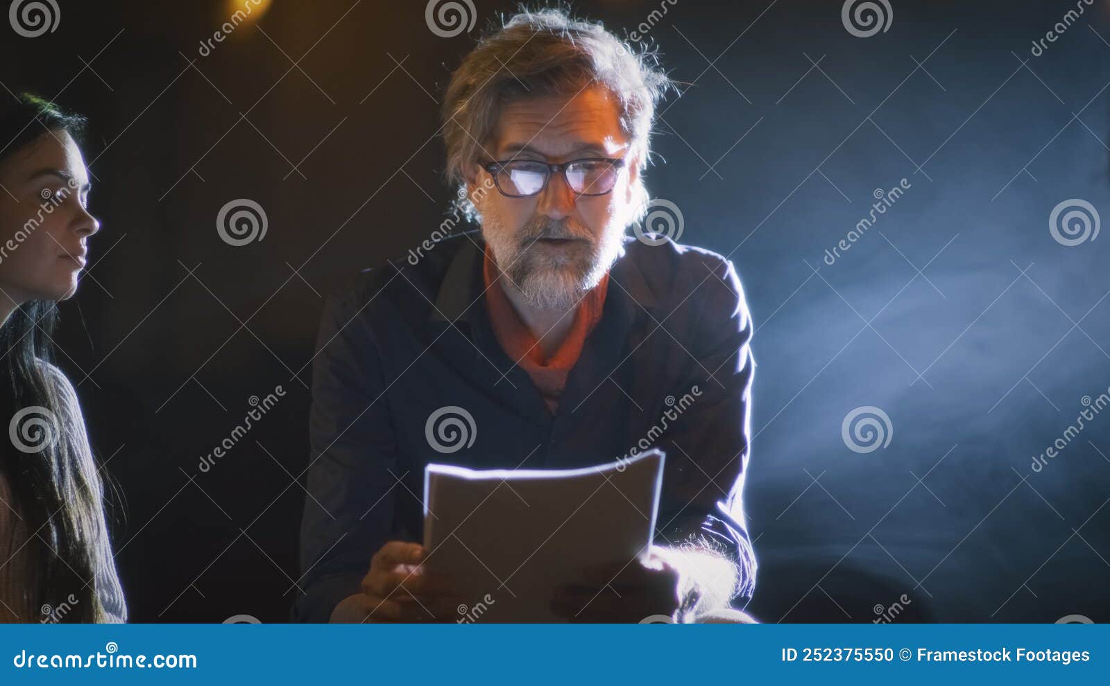 Actors and Director Discussing Script Stock Photo - Image of play ...