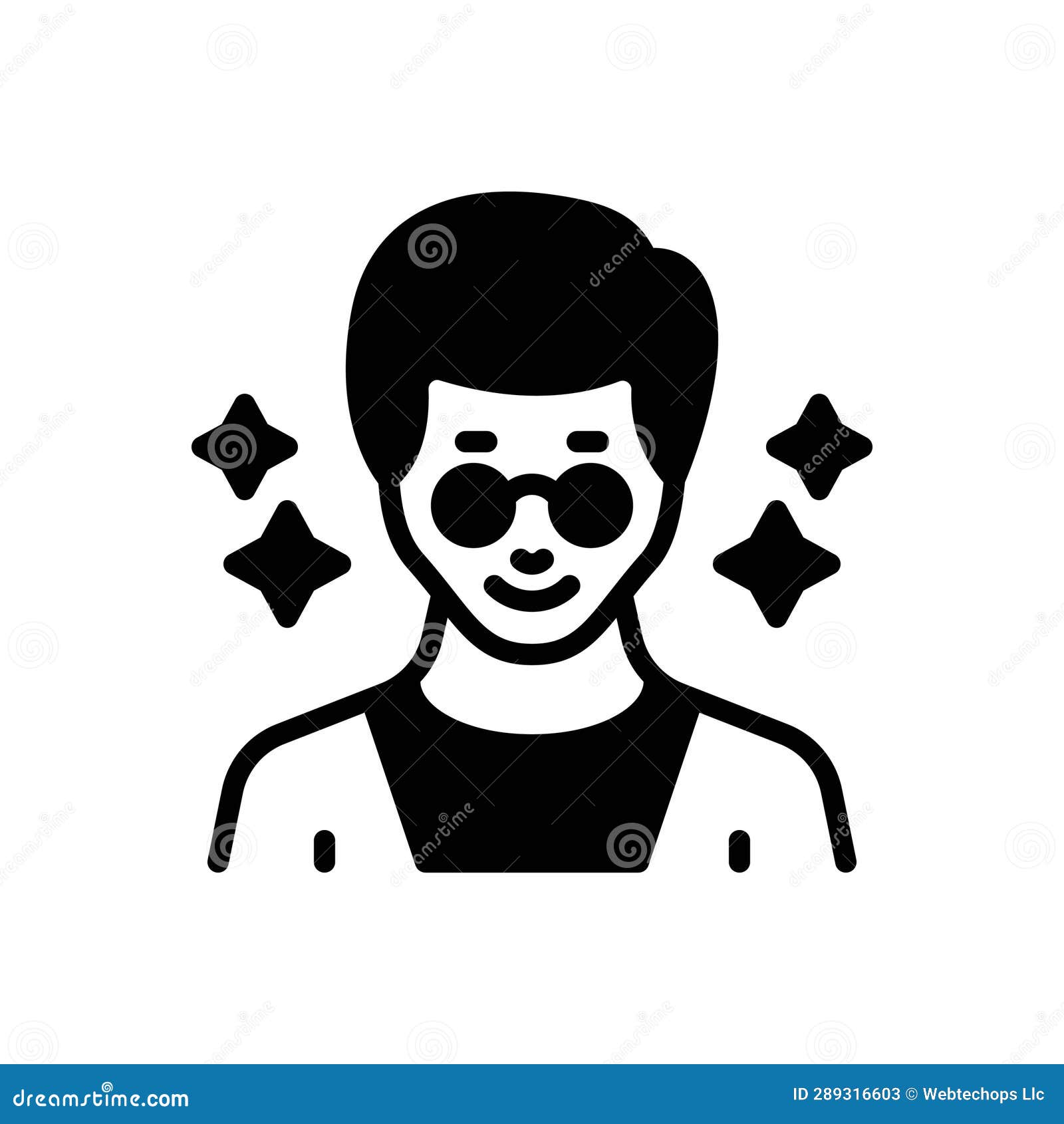 Black Solid Icon for Actors, Performer and Artist Stock Vector ...