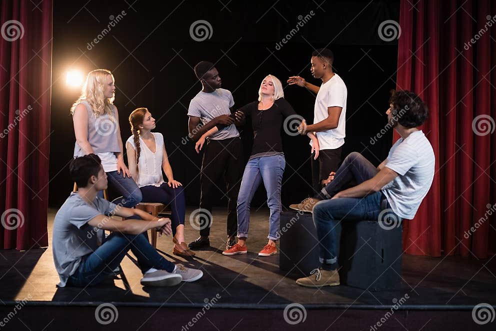 Actors Practicing Play on Stage Stock Image - Image of medium ...