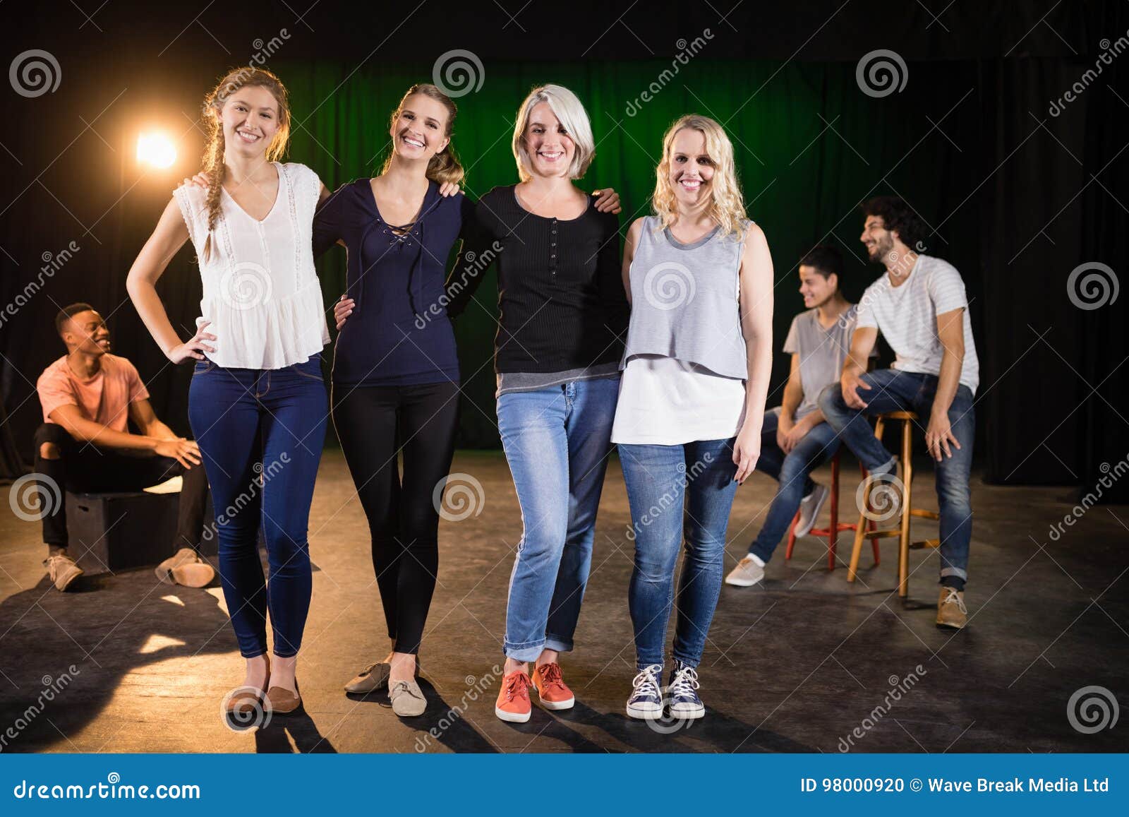 Actors Practicing Play on Stage Stock Photo - Image of clothing ...