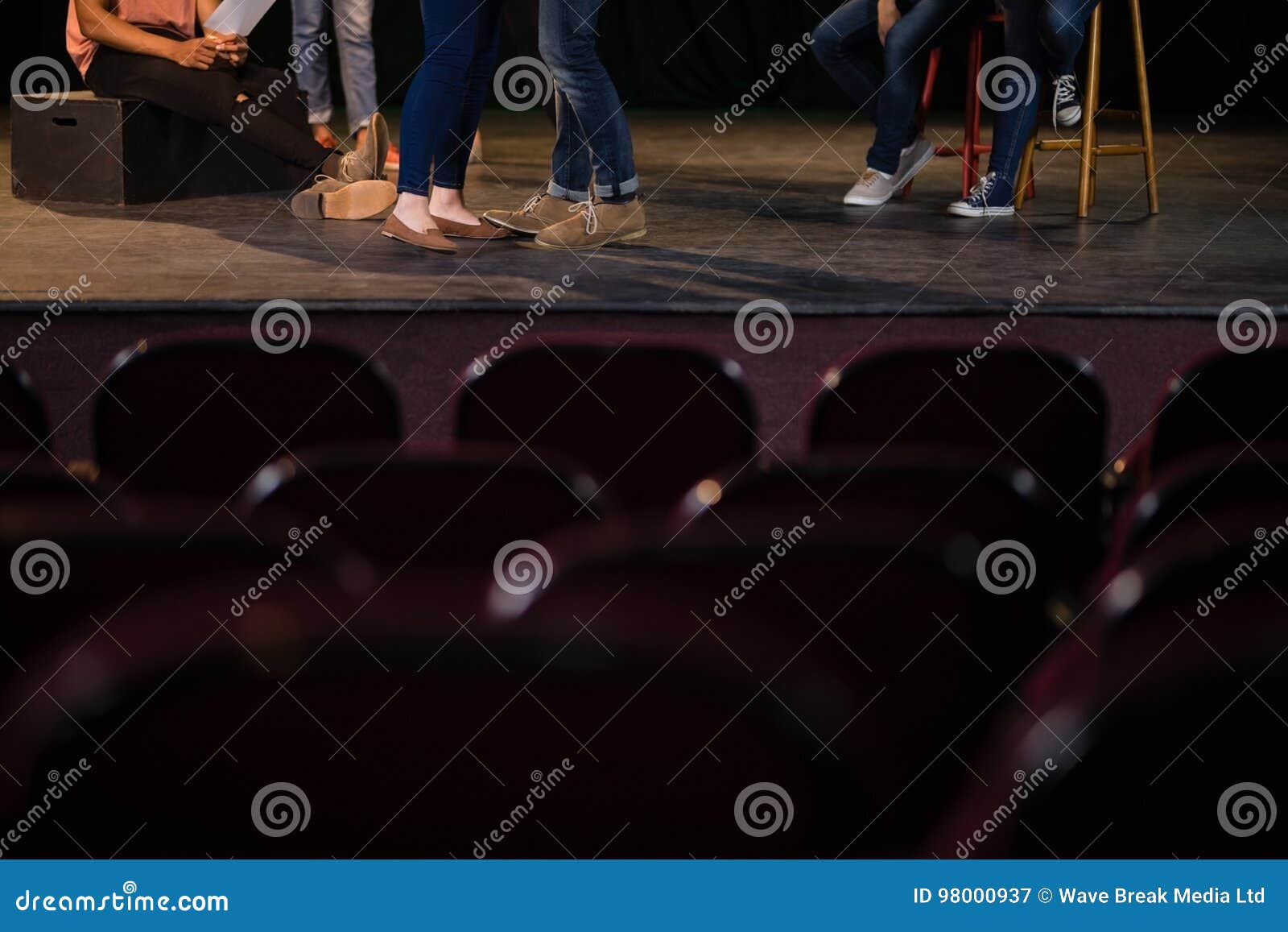 Actors Practicing Play on Stage in Theatre Stock Image - Image of ...