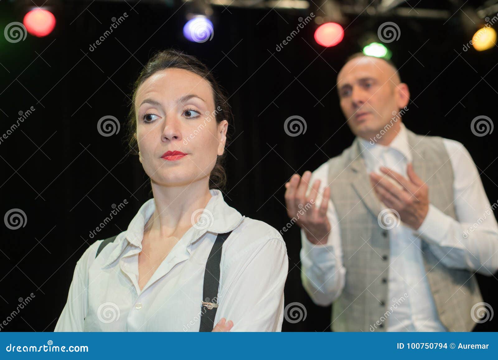 Actors during theater play stock photo. Image of mystery - 100750794