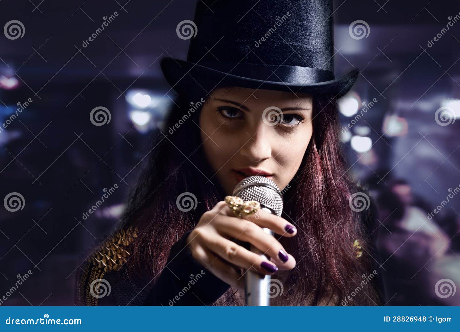 Actress with microphone stock photo. Image of actress - 28826948