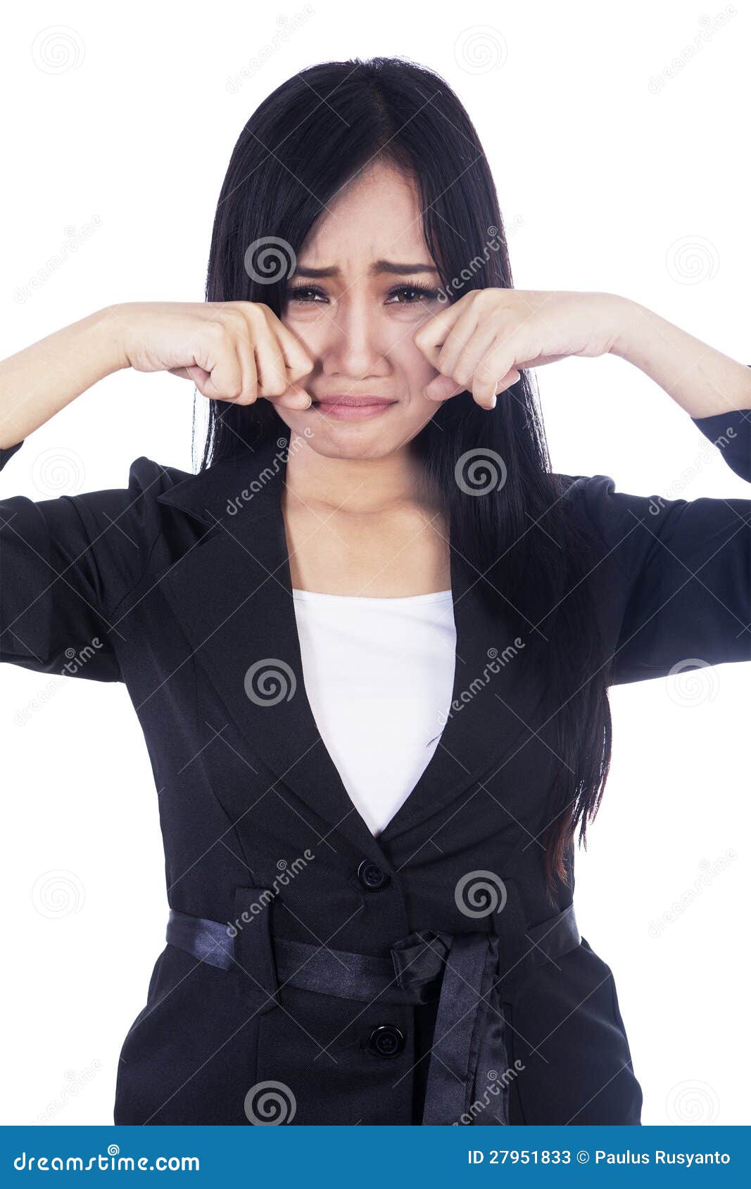 Actress Woman Express Sadness Isolated in White Stock Image - Image of ...