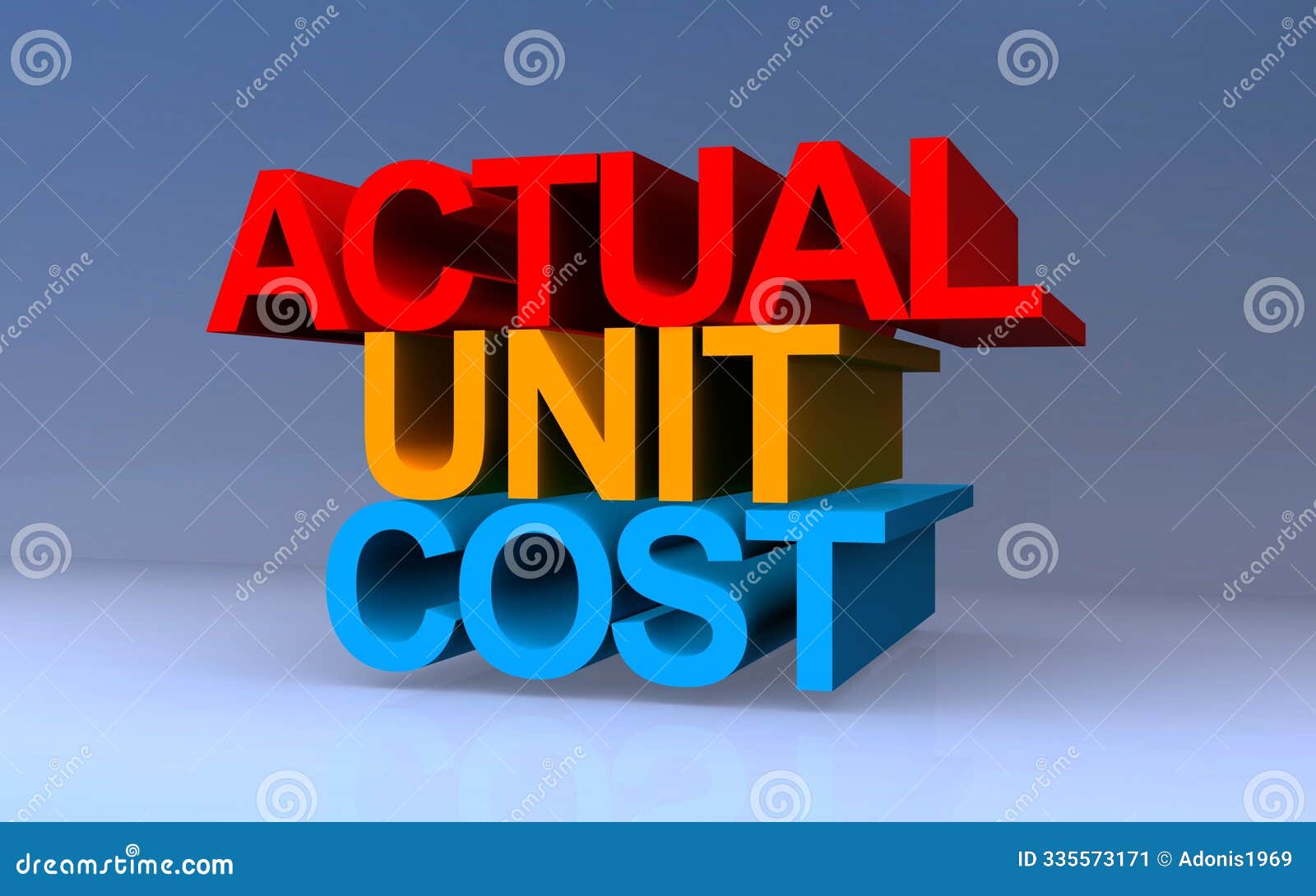 Actual unit cost on blue stock illustration. Illustration of budget ...