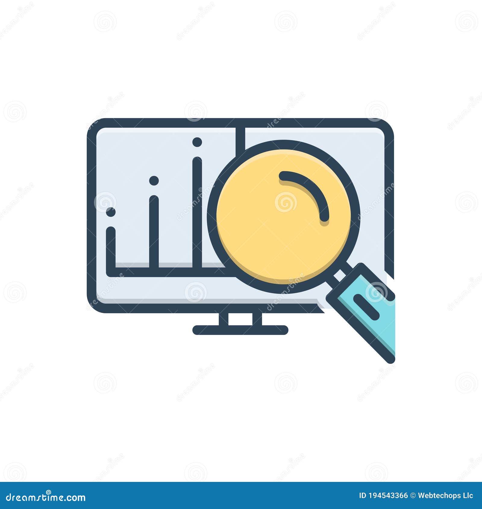 Color Illustration Icon for Actuarial, Magnifying and Display Stock ...