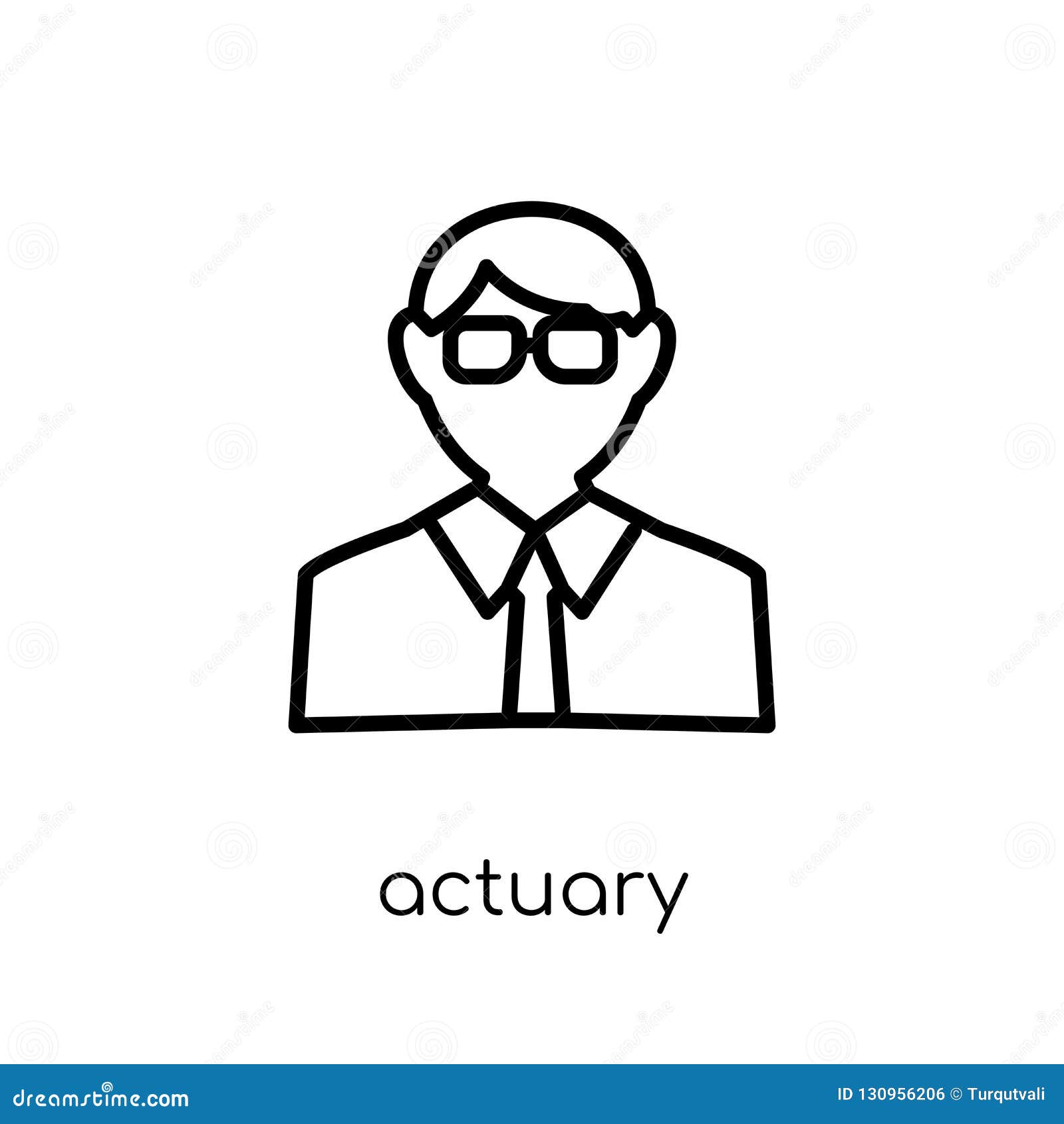 Actuary Icon. Trendy Modern Flat Linear Vector Actuary Icon on W Stock ...