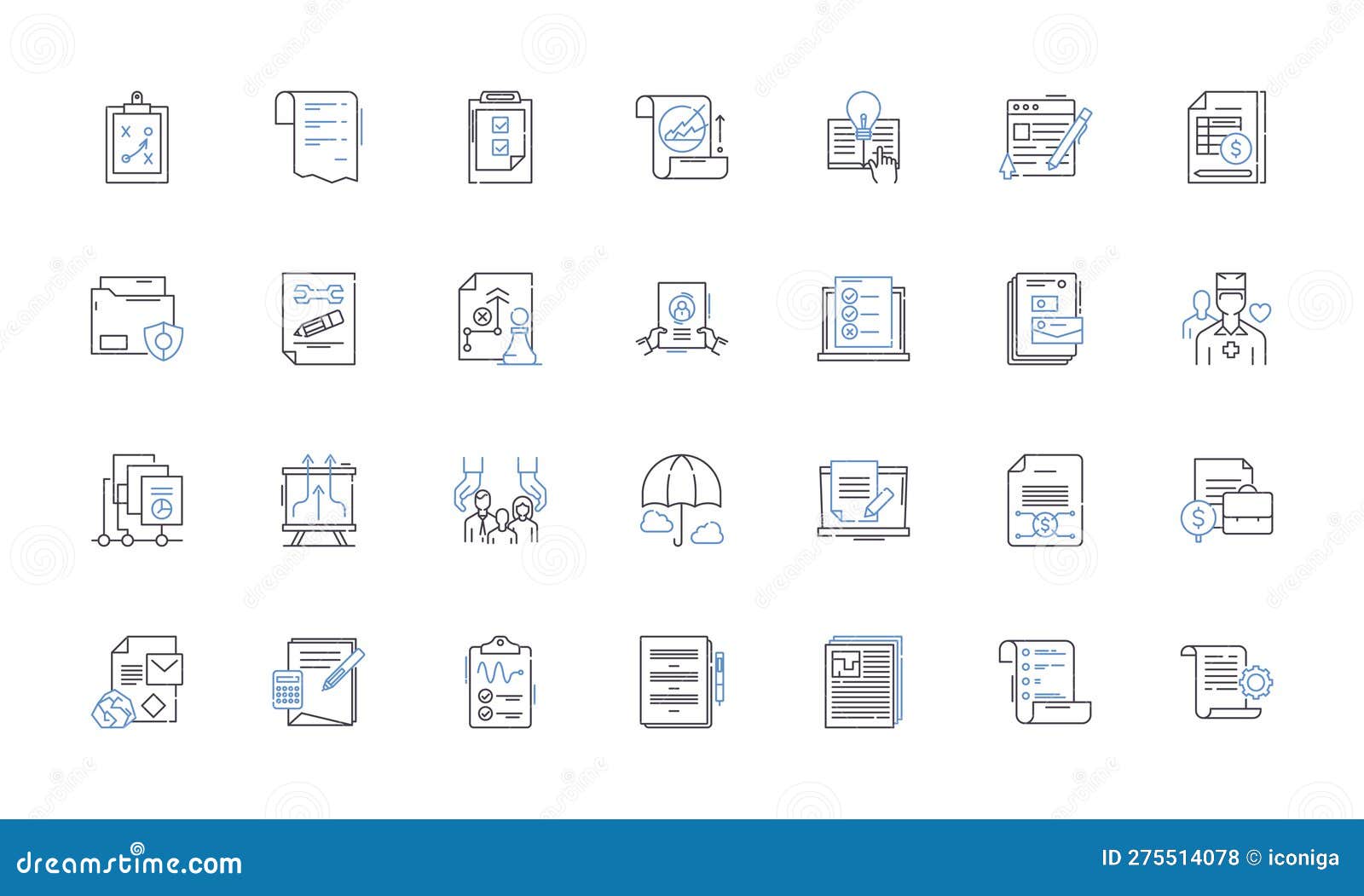 Actuary Line Icons Collection. Athematics, Risk, Probability, Insurance ...