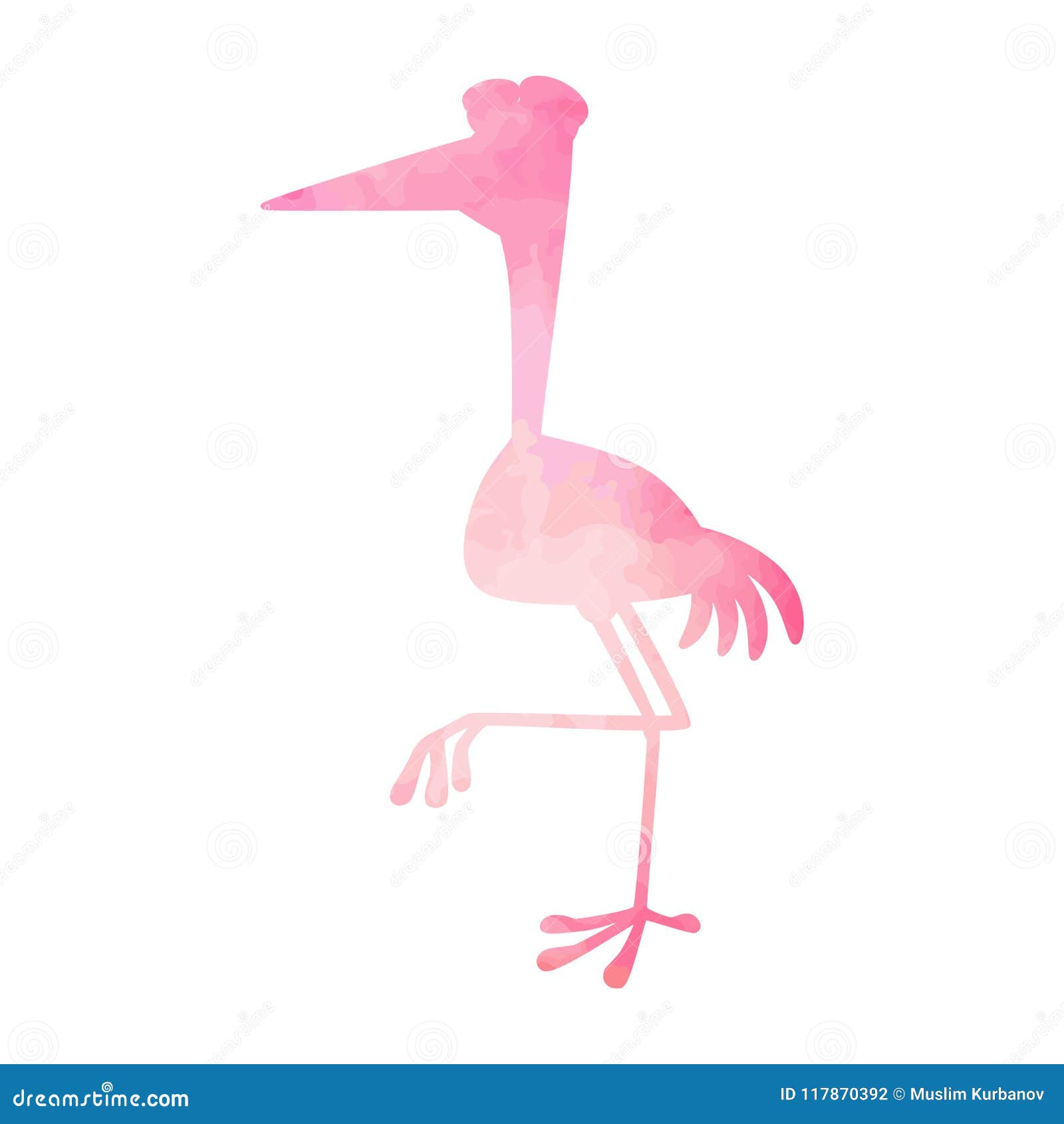 Acuarela Rosada De La Garza Aislada Vector Ilustración del Vector ...