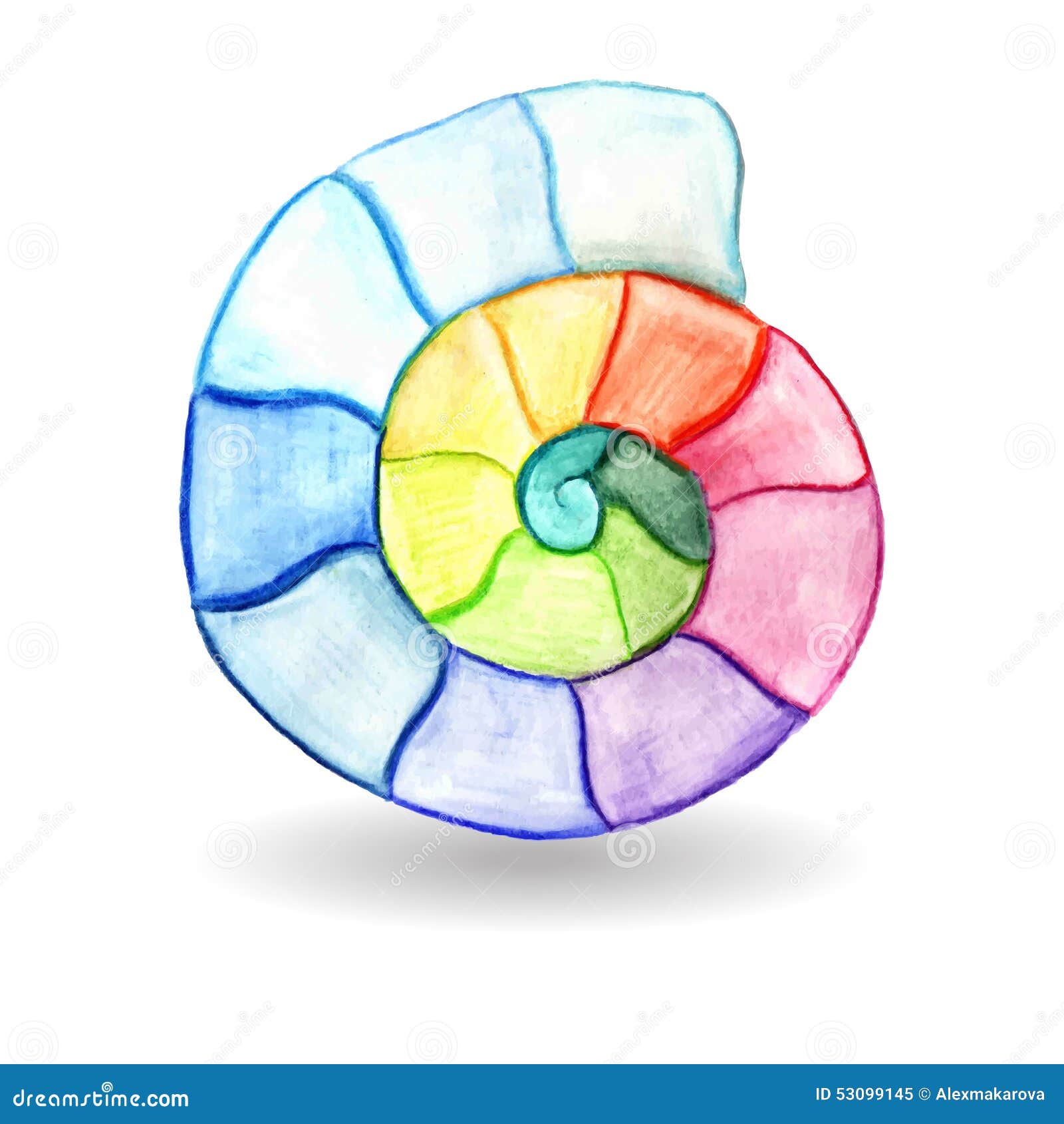 Acuarela Shell del vector ilustración del vector. Ilustración de arte ...