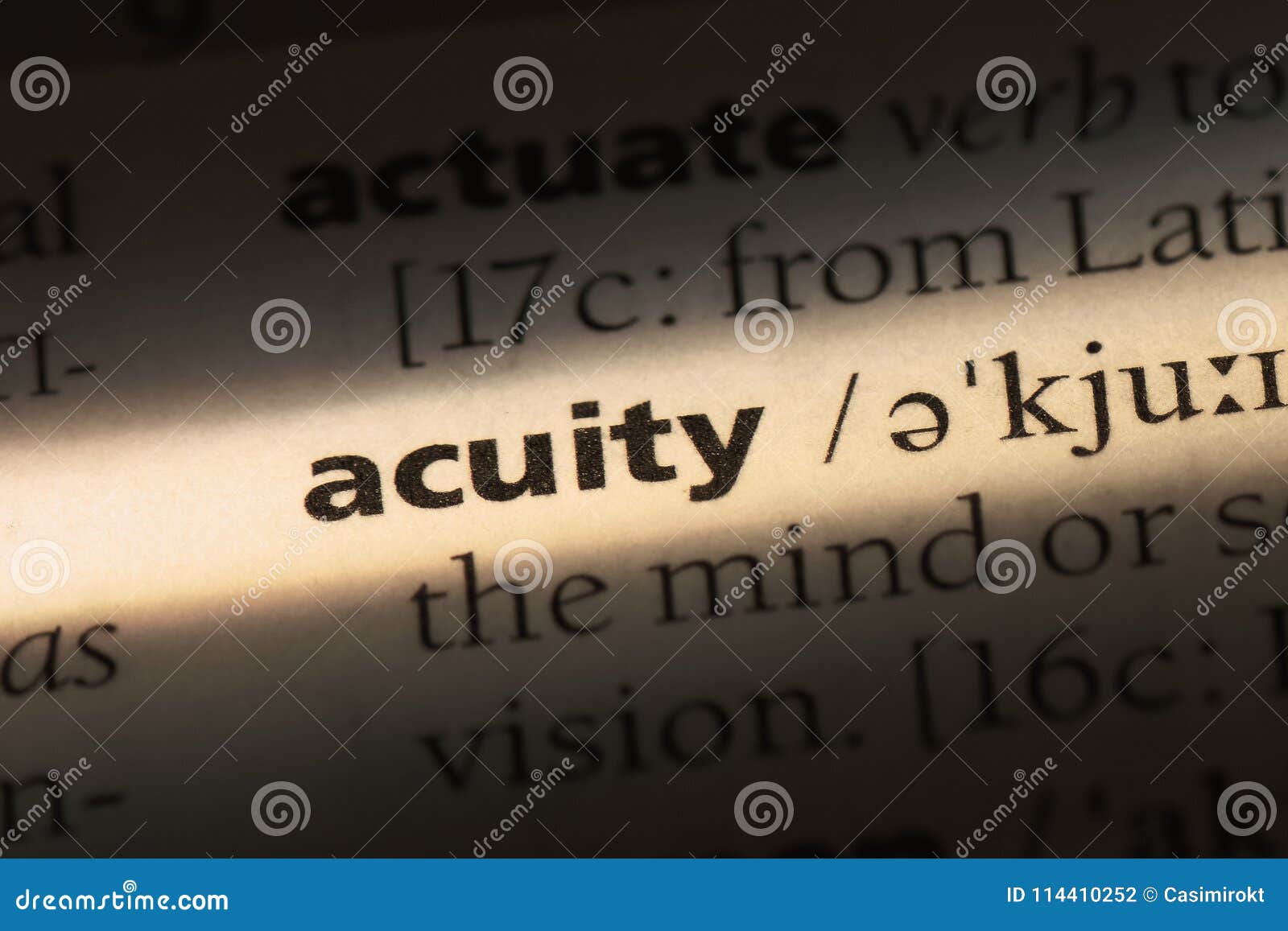 Acuity stock photo. Image of paper, closeup, info, page - 114410252
