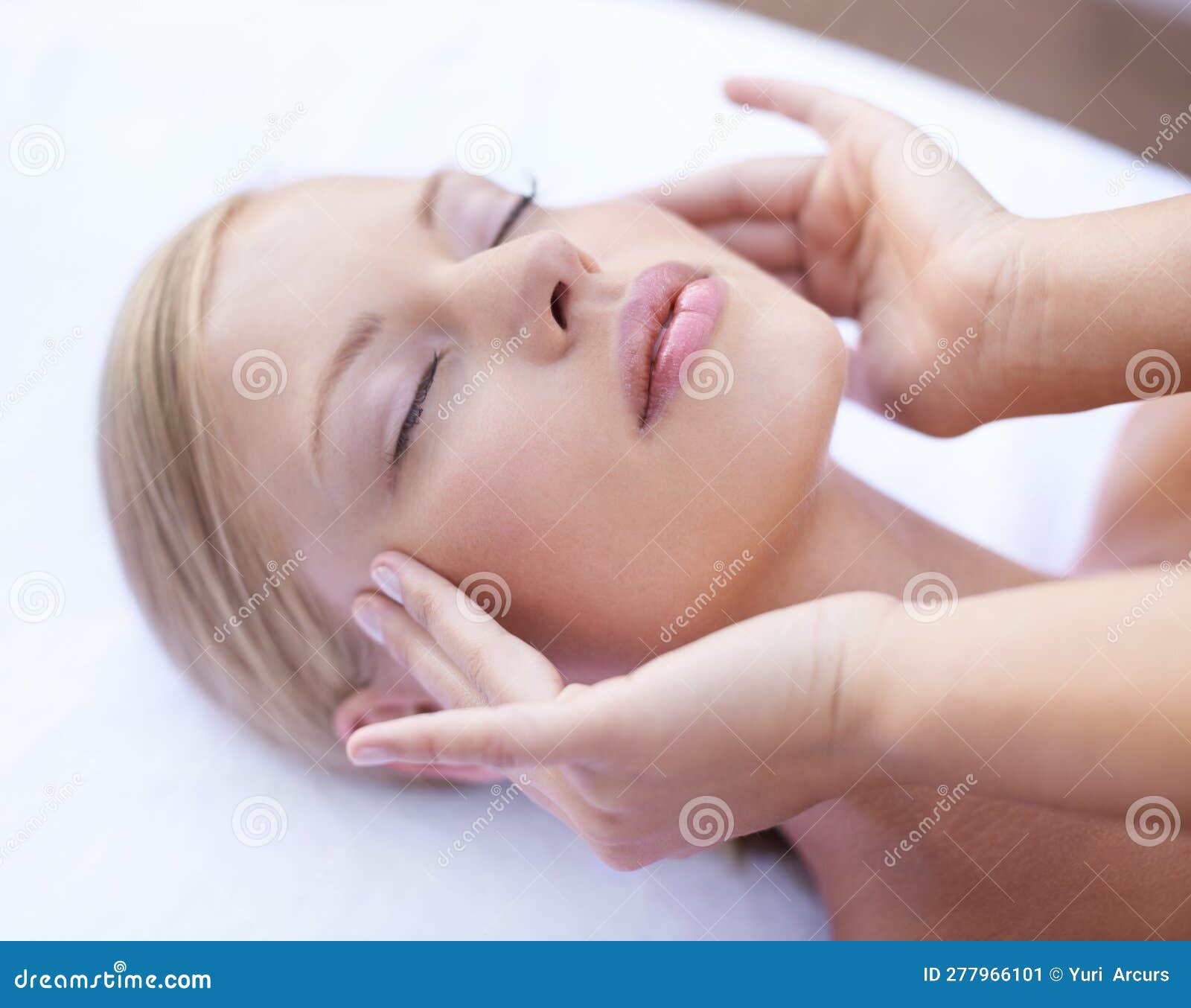 Acupressure Facial Massage And Woman At Spa For Health Wellness And