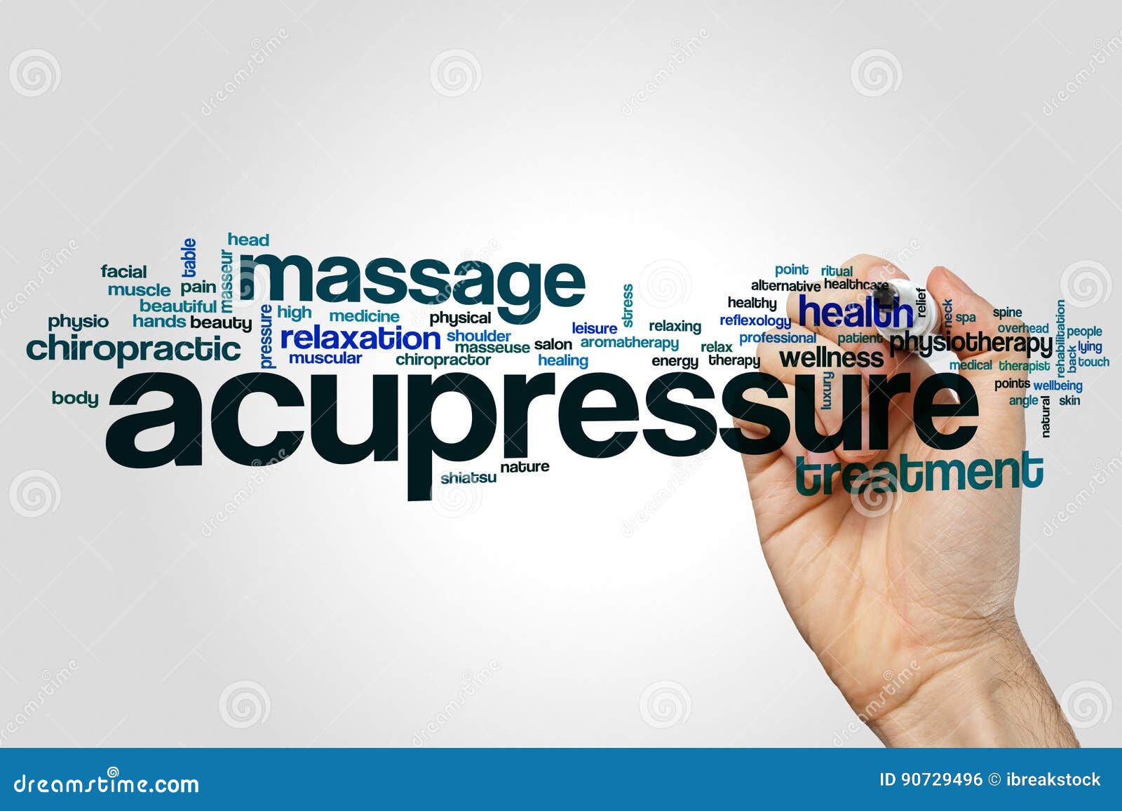 Acupressure Word Cloud Concept on Grey Background Stock Photo - Image ...