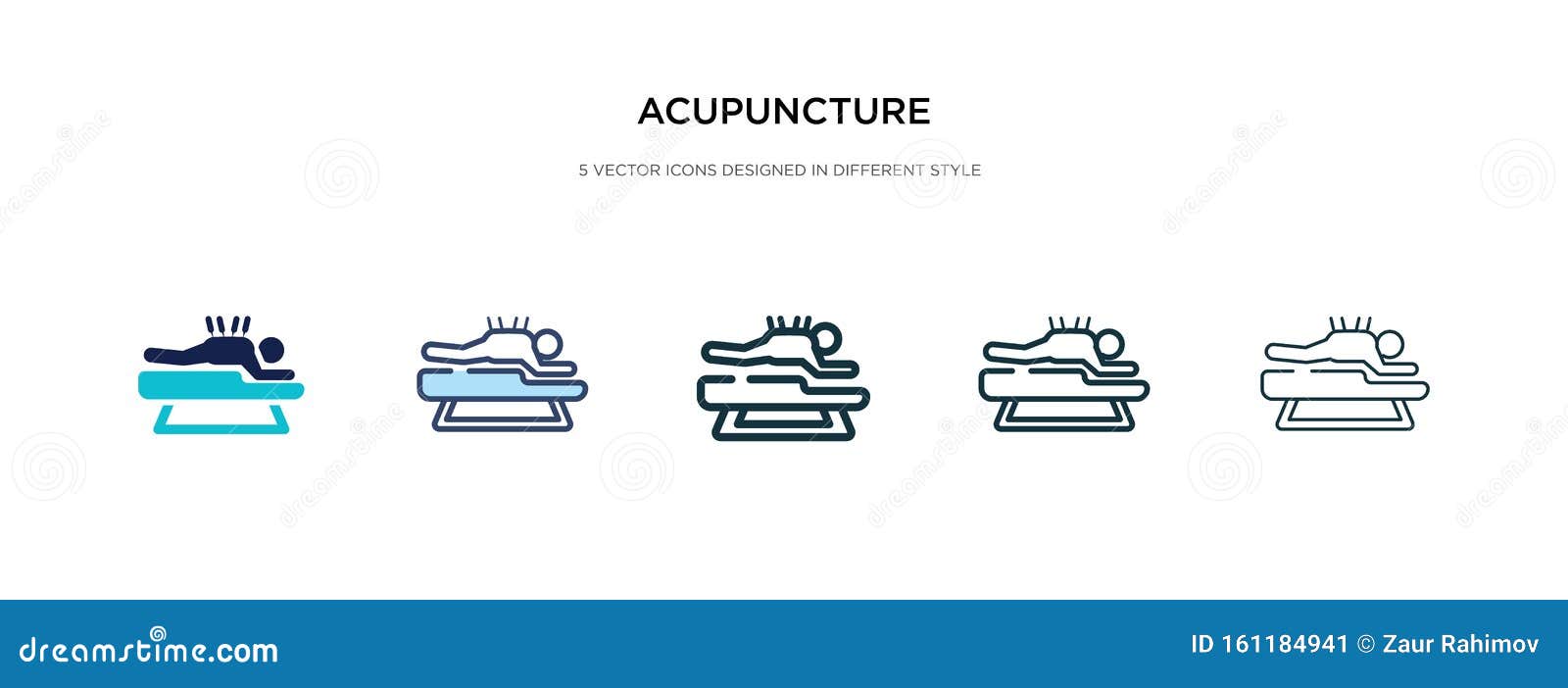 Acupuncture Icon in Different Style Vector Illustration. Two Colored ...