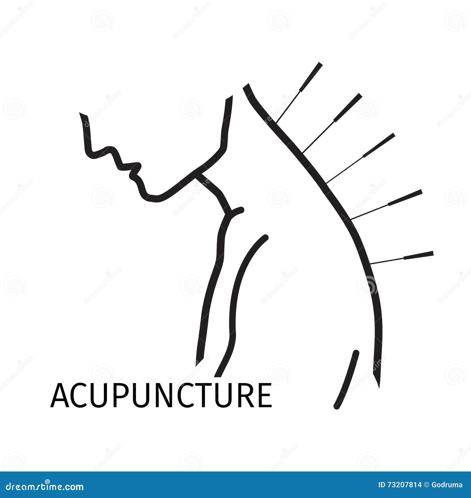 Acupuncture Logo Icon in Line Style. Stock Vector - Illustration of ...