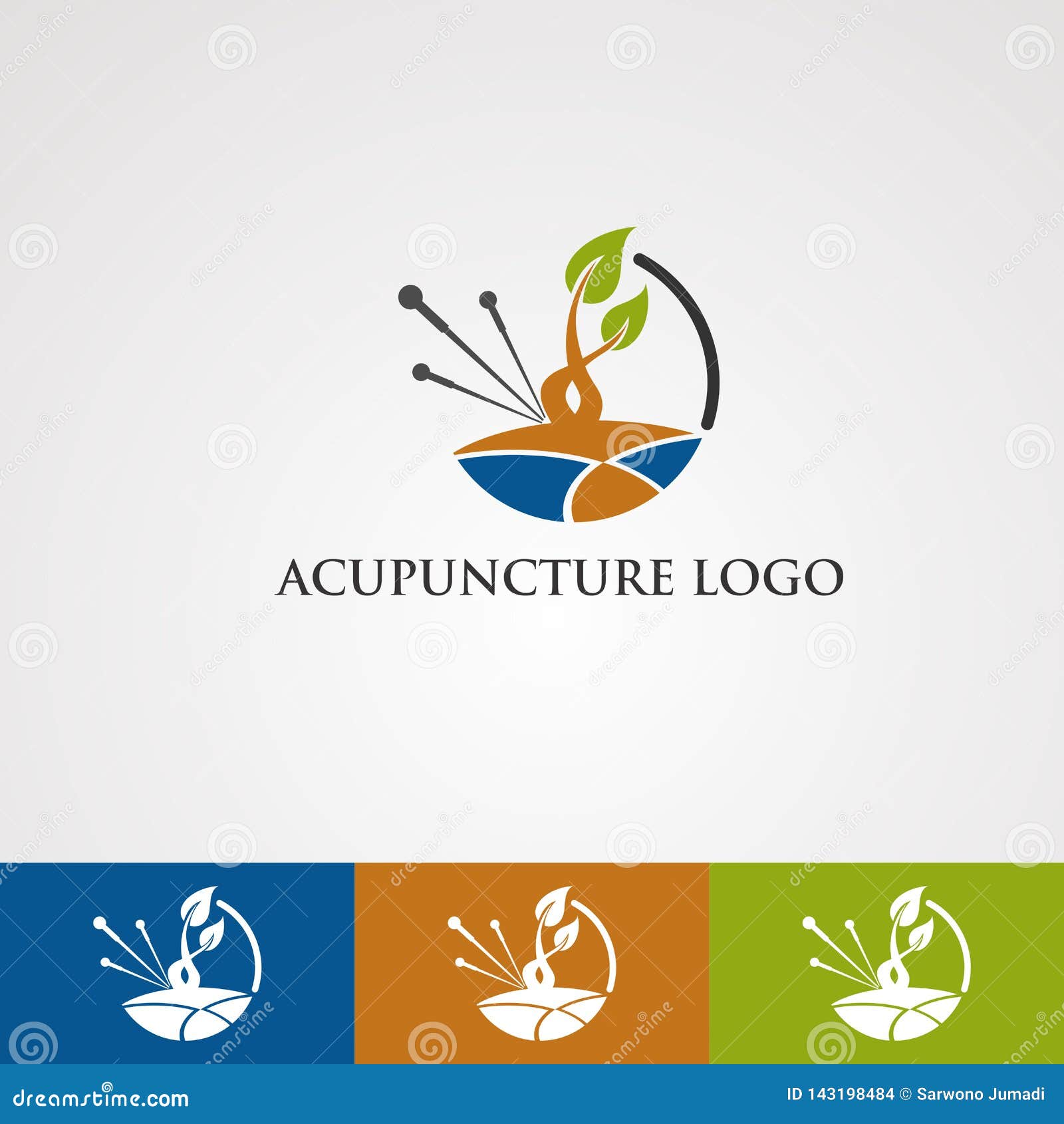 Acupuncture Logo Design Vector. Alternative Therapy Sign, Chinese ...