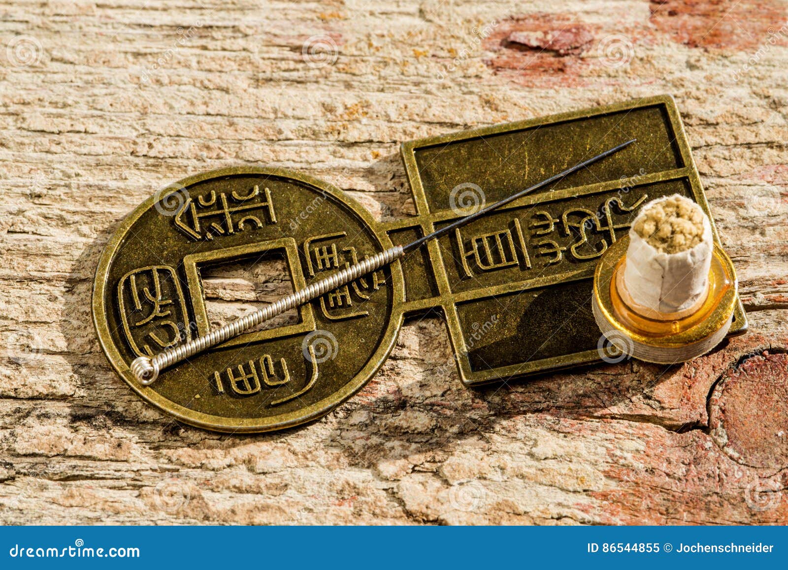 Acupuncture needle on coin stock image. Image of antique - 86544855