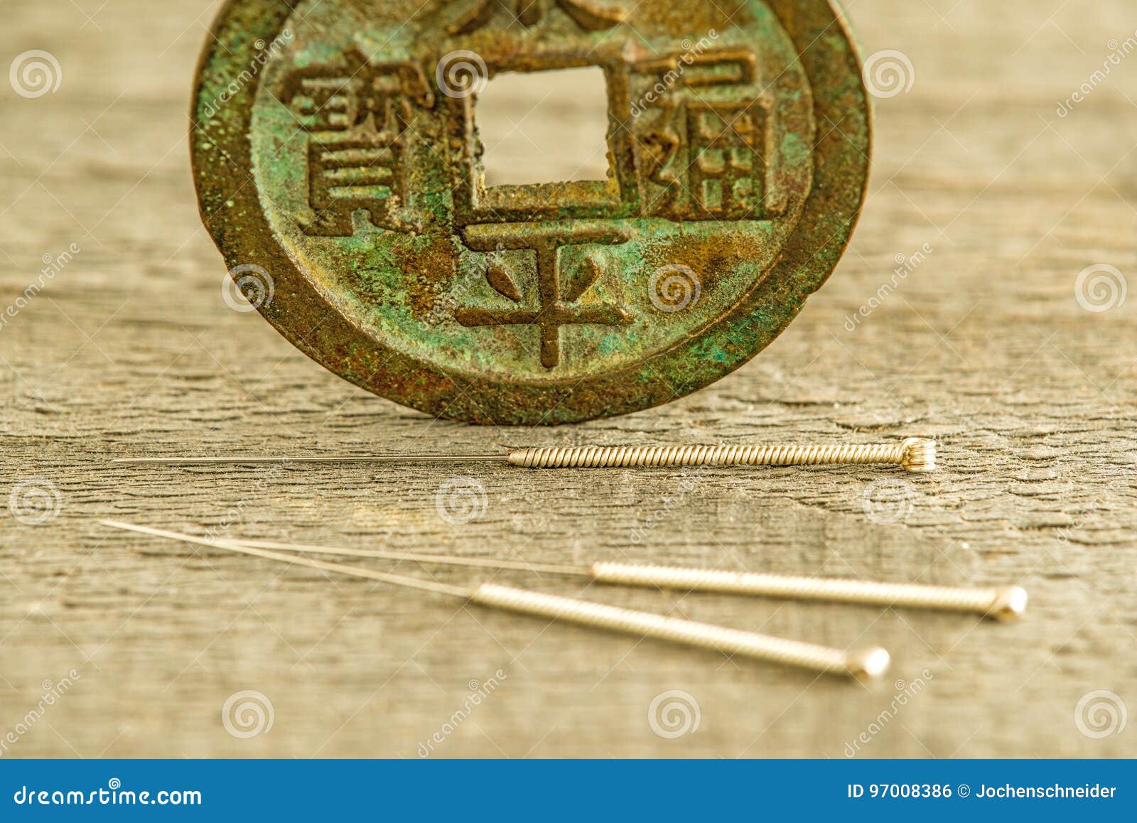 Acupuncture Needles on Chinese Coin Stock Photo - Image of object ...