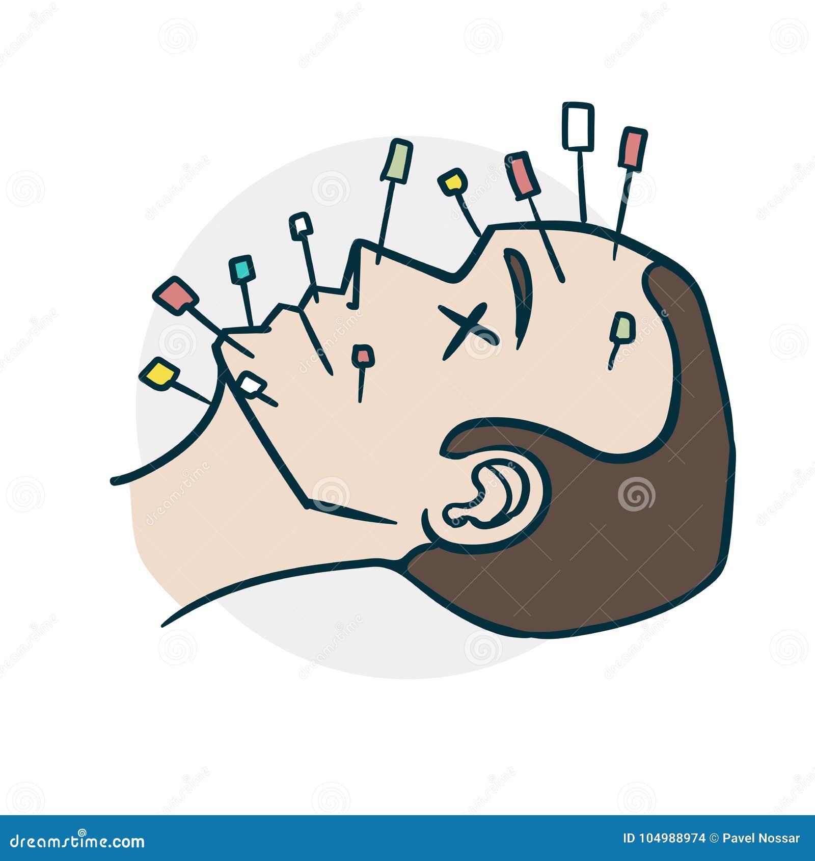 Acupuncture Procedure on the Face Comics Style Stock Vector ...