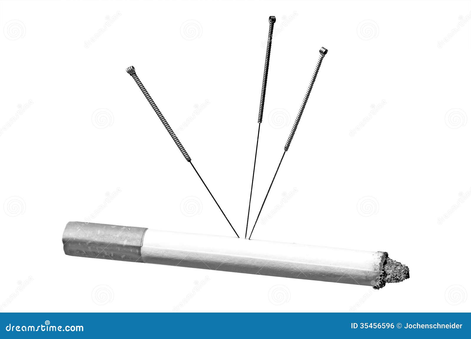 Acupuncture To Stop Smoking Stock Photo - Image of closeup, needle ...