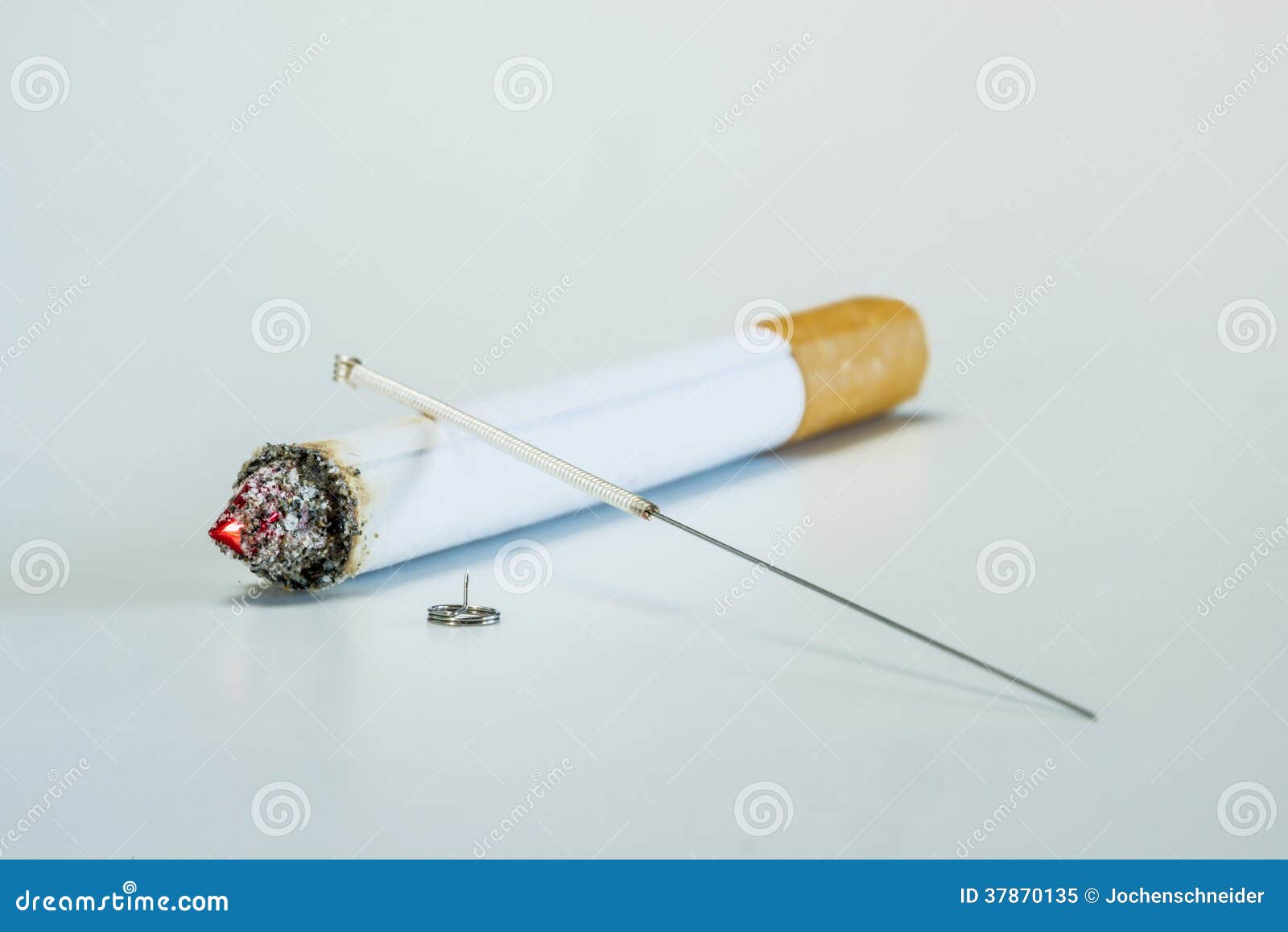 Acupuncture To Stop Smoking Stock Image - Image of closeup, withdrawal ...