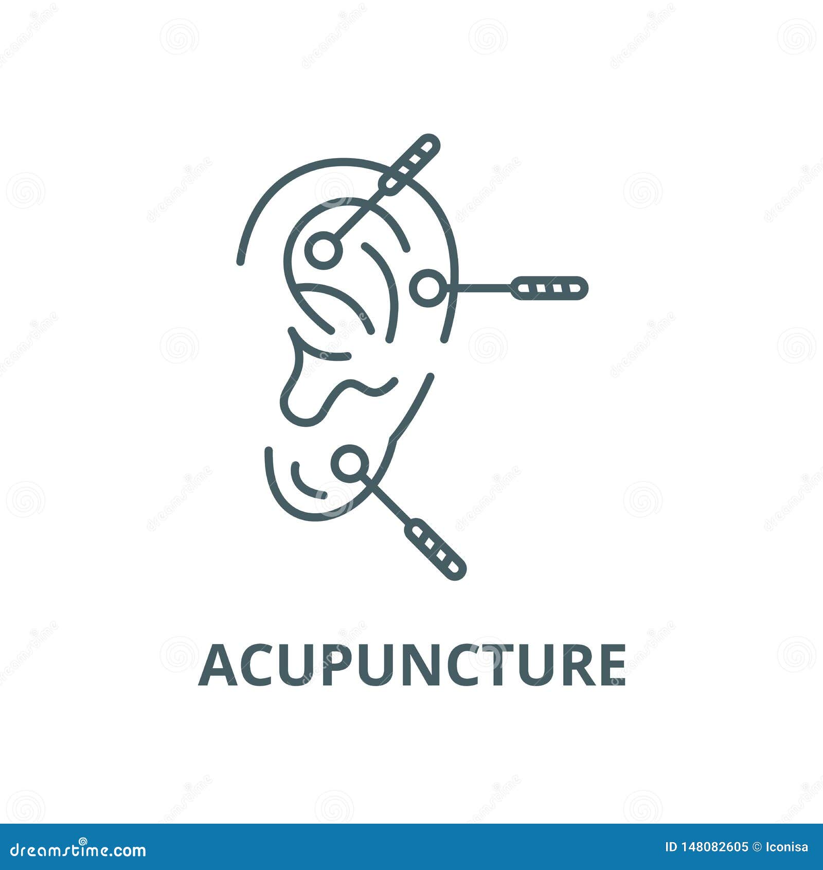 Acupuncture Vector Line Icon, Outline Concept, Linear Sign Stock Vector - Illustration of herbal ...