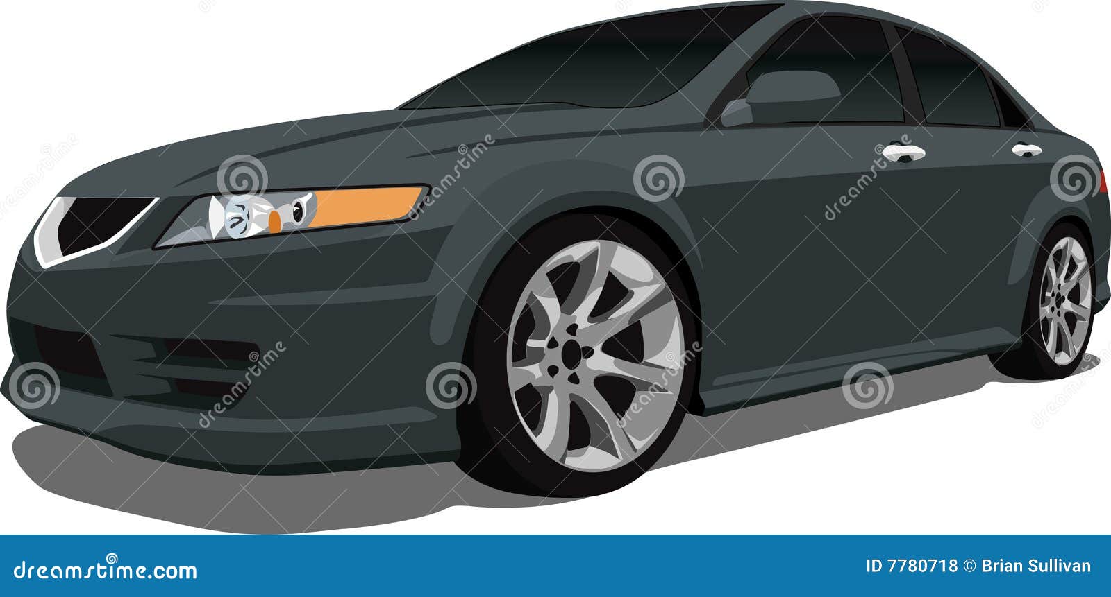 Acura TL Luxury Sedan Cartoon Vector | CartoonDealer.com #8731309
