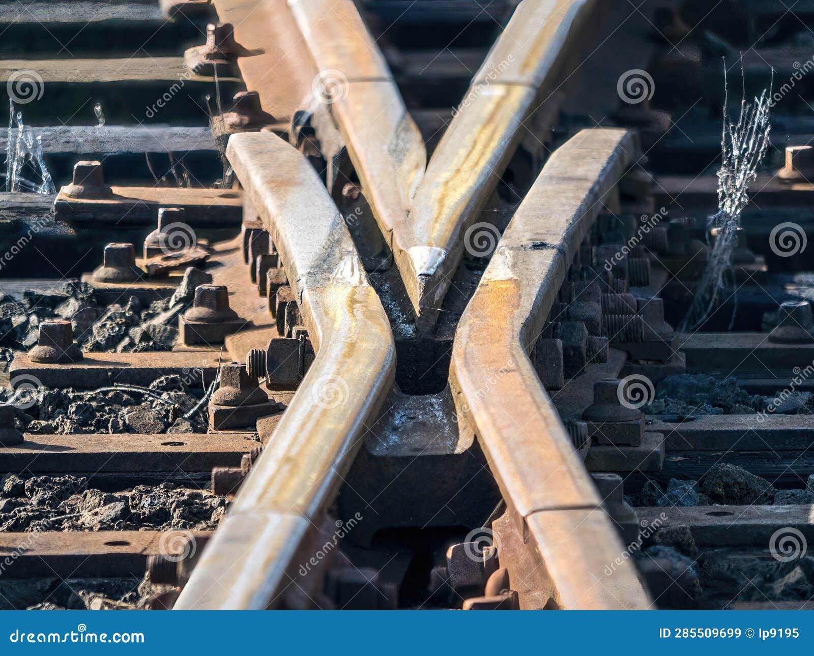 Acute Angle Railway Crossing with Frog Rail Stock Image - Image of ...