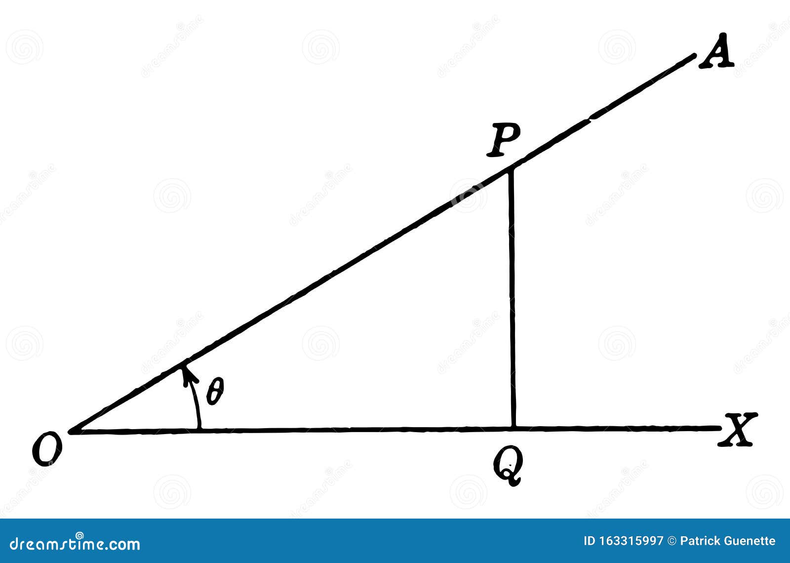 Acute Angle Theta. Vintage Illustration Stock Vector - Illustration of ...